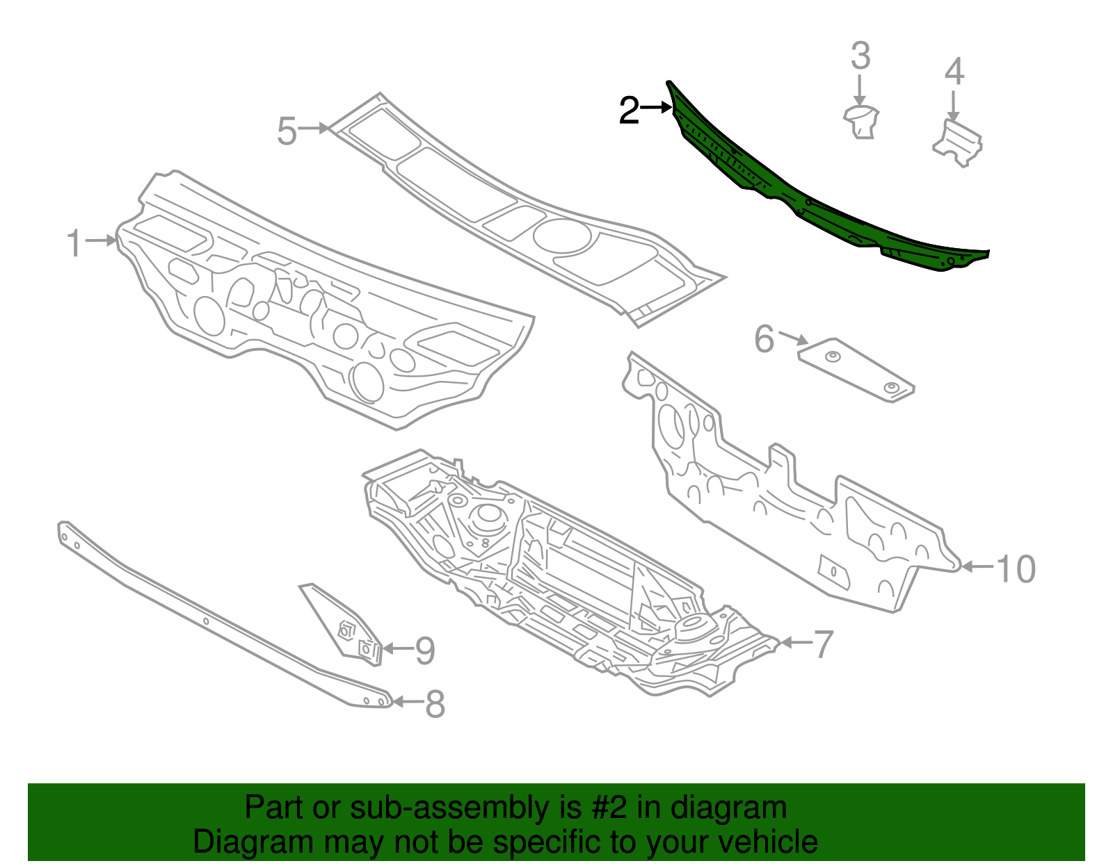 2002-2008 Audi Cowl Grille 8E1-819-403-A-01C | OEM Parts Online