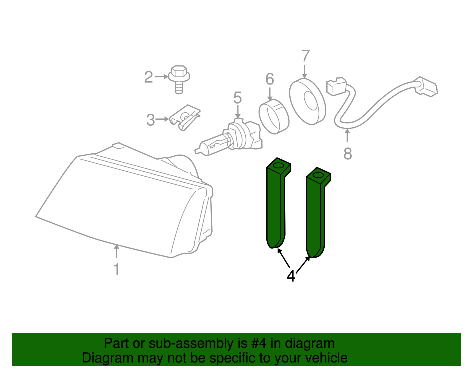 F8AZ-13N020-AA - Headlamp Assembly Bracket 1998-2011 Ford | Ford Parts ...