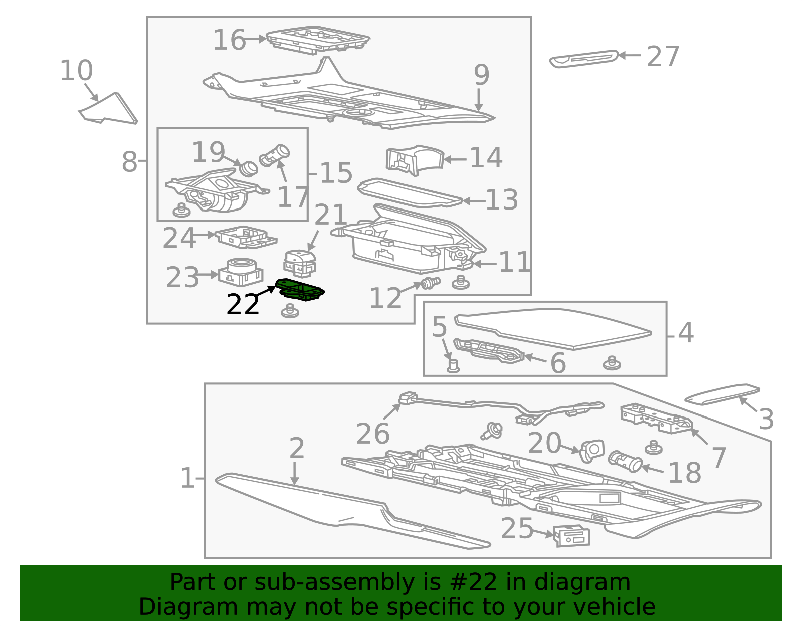 22874955 - Front Floor Console Bracket 2014-2019 Chevrolet Corvette ...