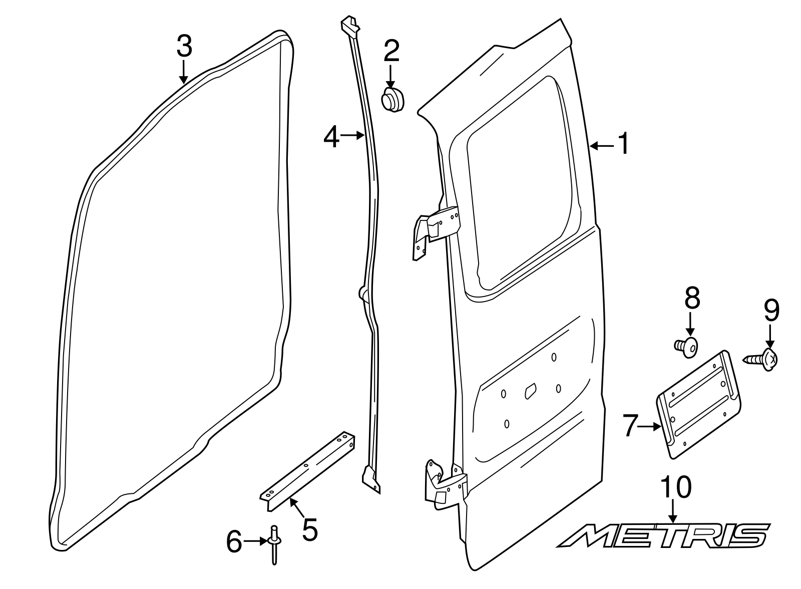 Door Shell - 2016-2023 Mercedes-Benz Metris (447-740-29-00) | MB Parts ...