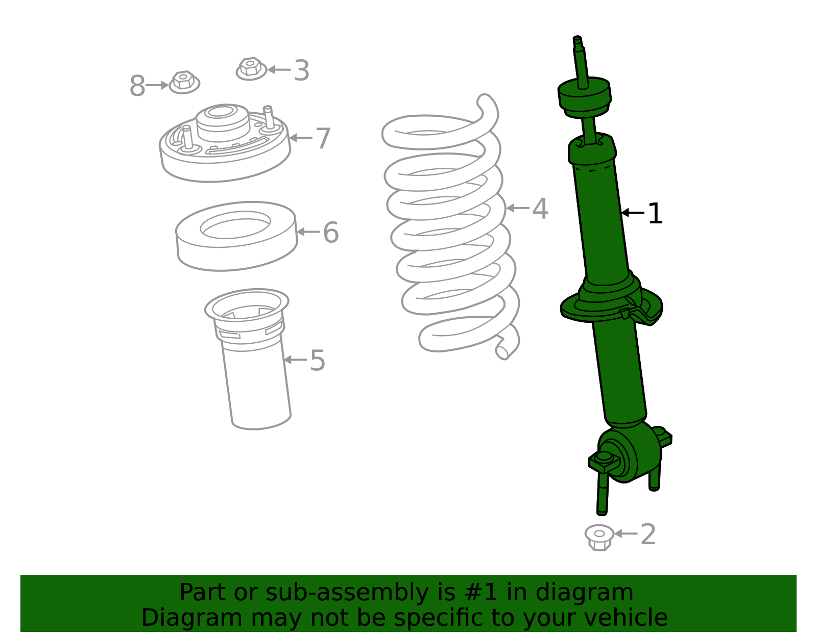 2014-2017 Ford | Shock Absorber Assembly | EL1Z-18124-C | Walls' Ford Parts