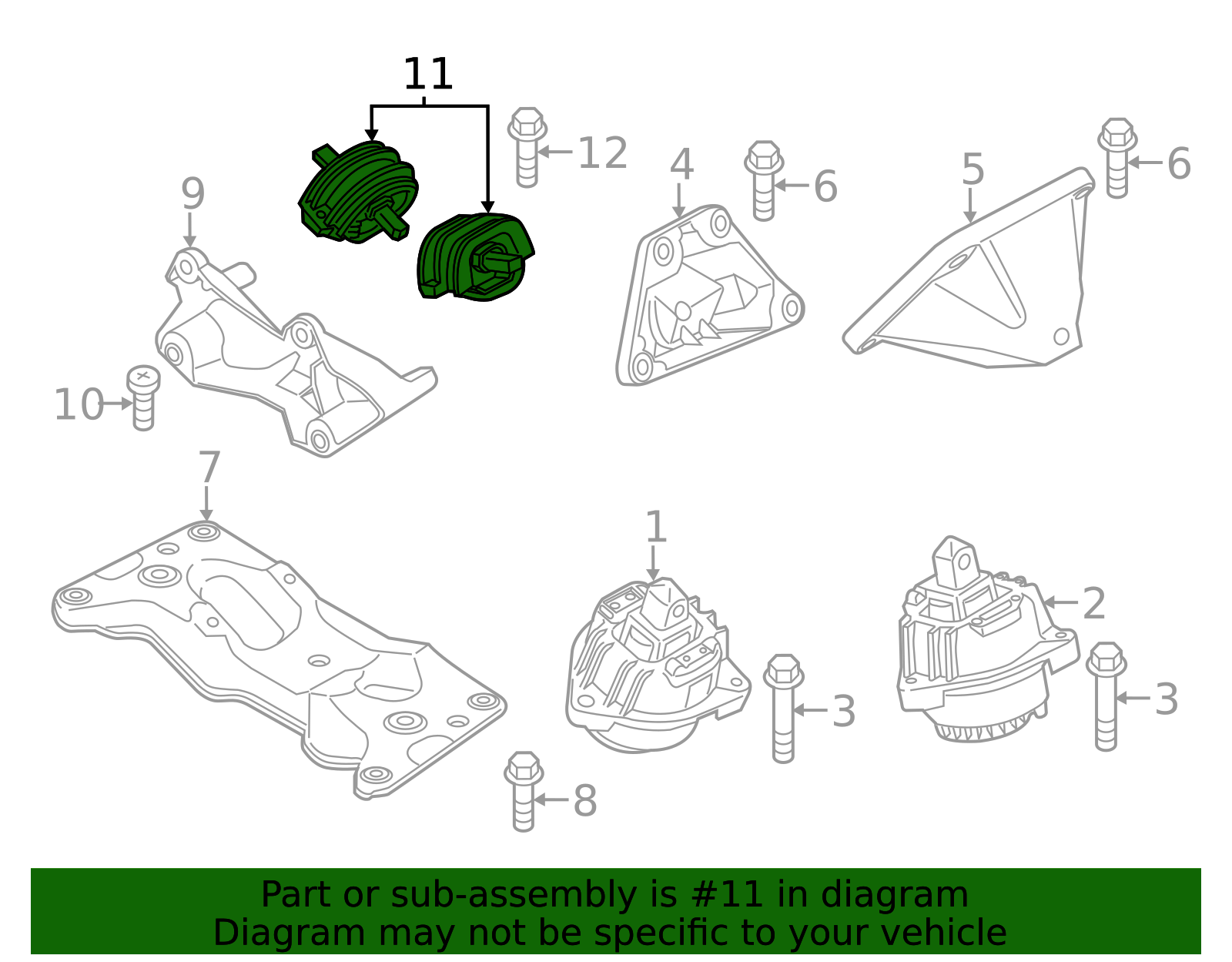 22326780269 - 2012-2016 BMW Trans Mount (22-32-6-780-269) | BMW of ...