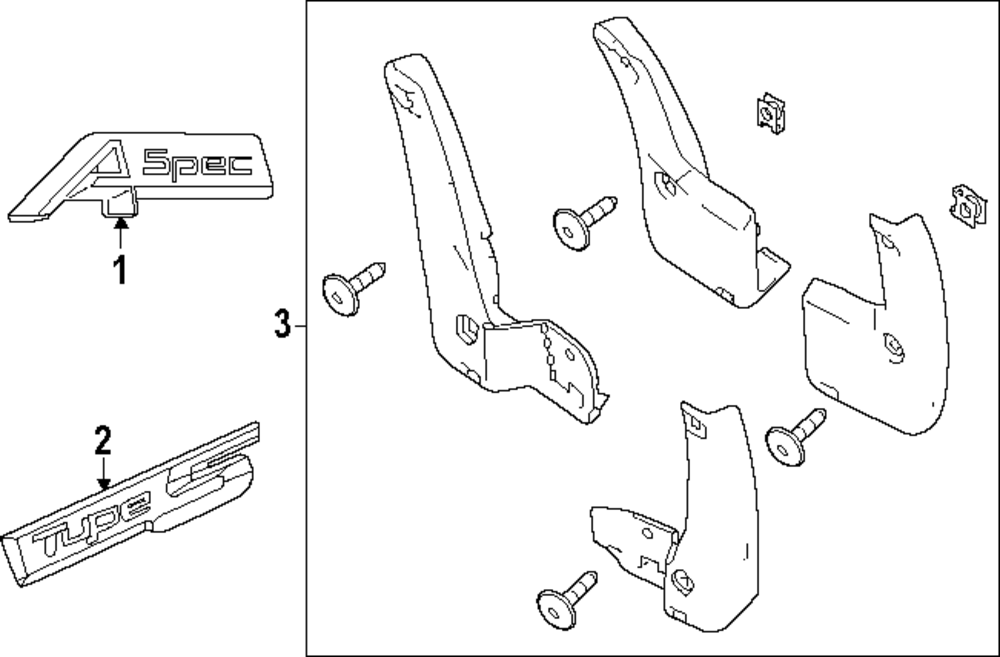 2024-2025 Acura Integra Splash Guard Set - (Type S) 08P00-3S5-200A ...