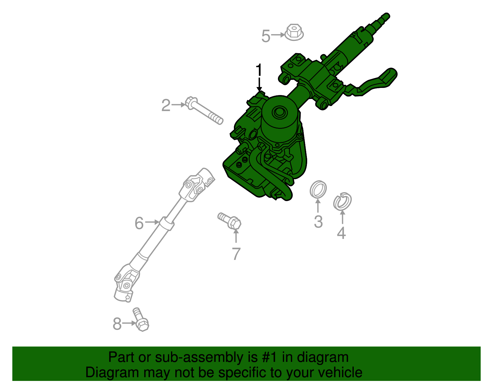 2015-2017 Kia Rio Steering Column 56310-1W400 | TascaParts.com