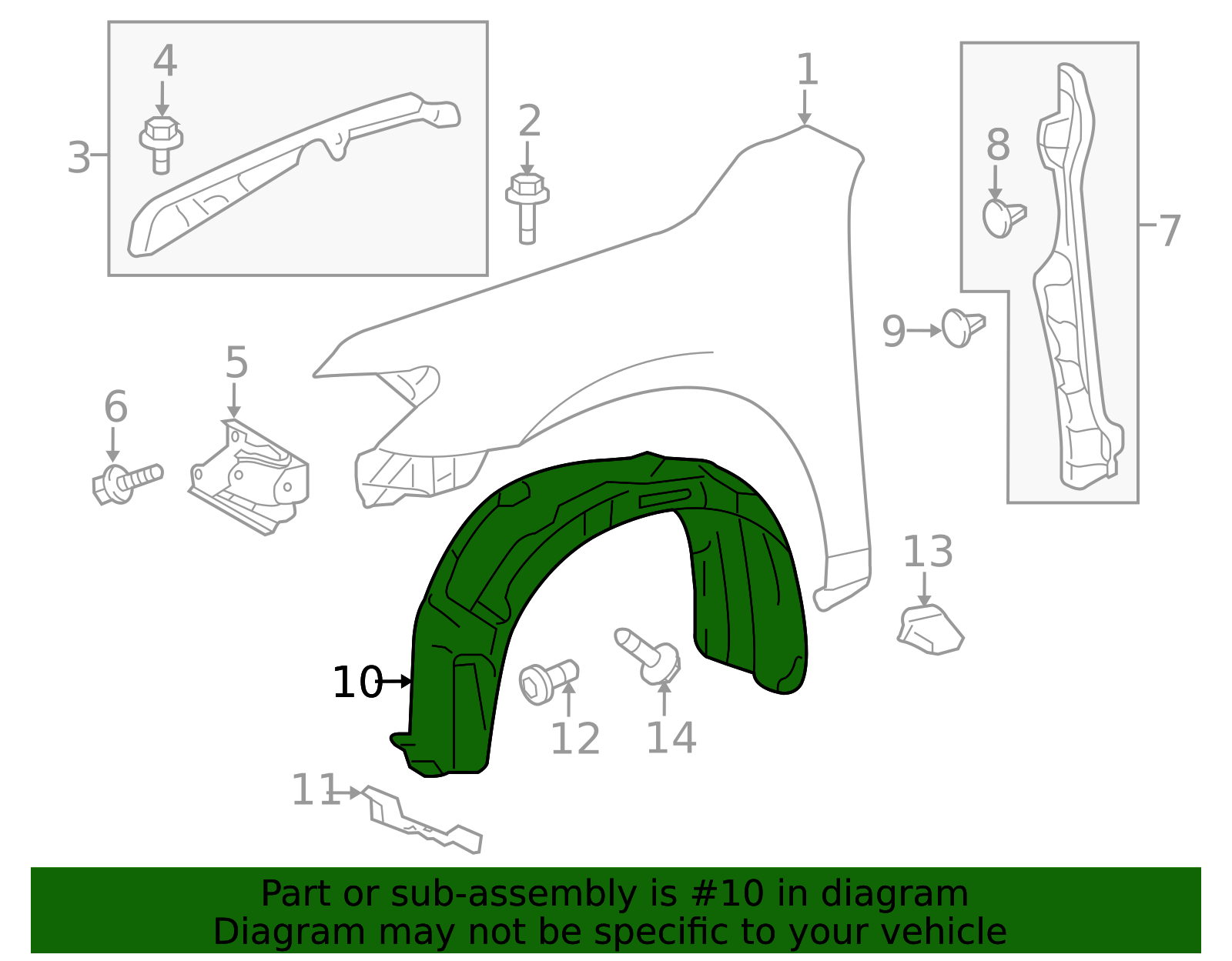 53875-06170 - Fender Liner - 2012-2014 Toyota Camry | Lithia Toyota Parts