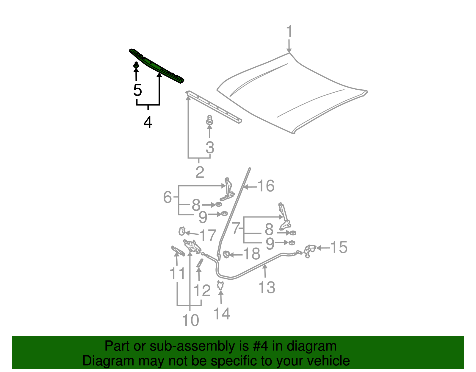 2001-2004 Toyota Tacoma Hood Seal 53183-04010 | OEM Parts Online