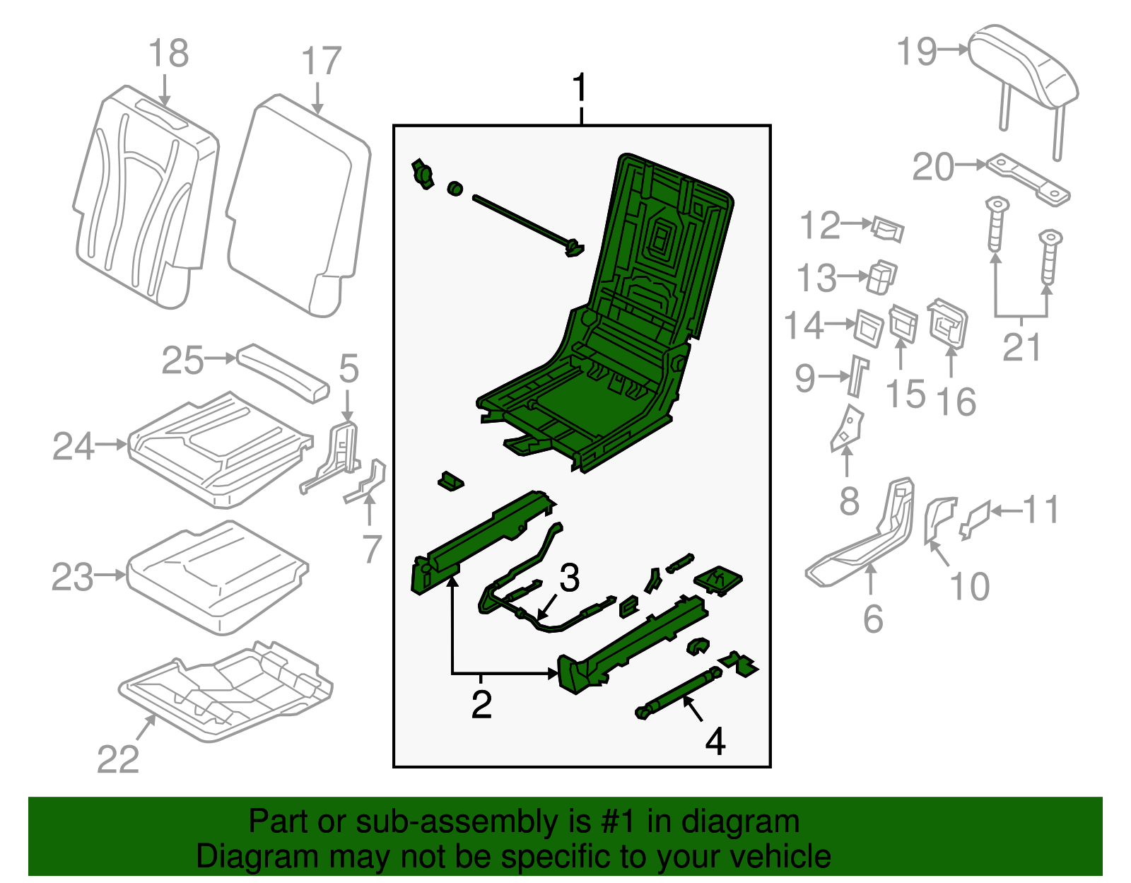 4M0-883-107-E-QM4 - Seat Frame 2017-2019 Audi Q7 | Audi OEM Parts