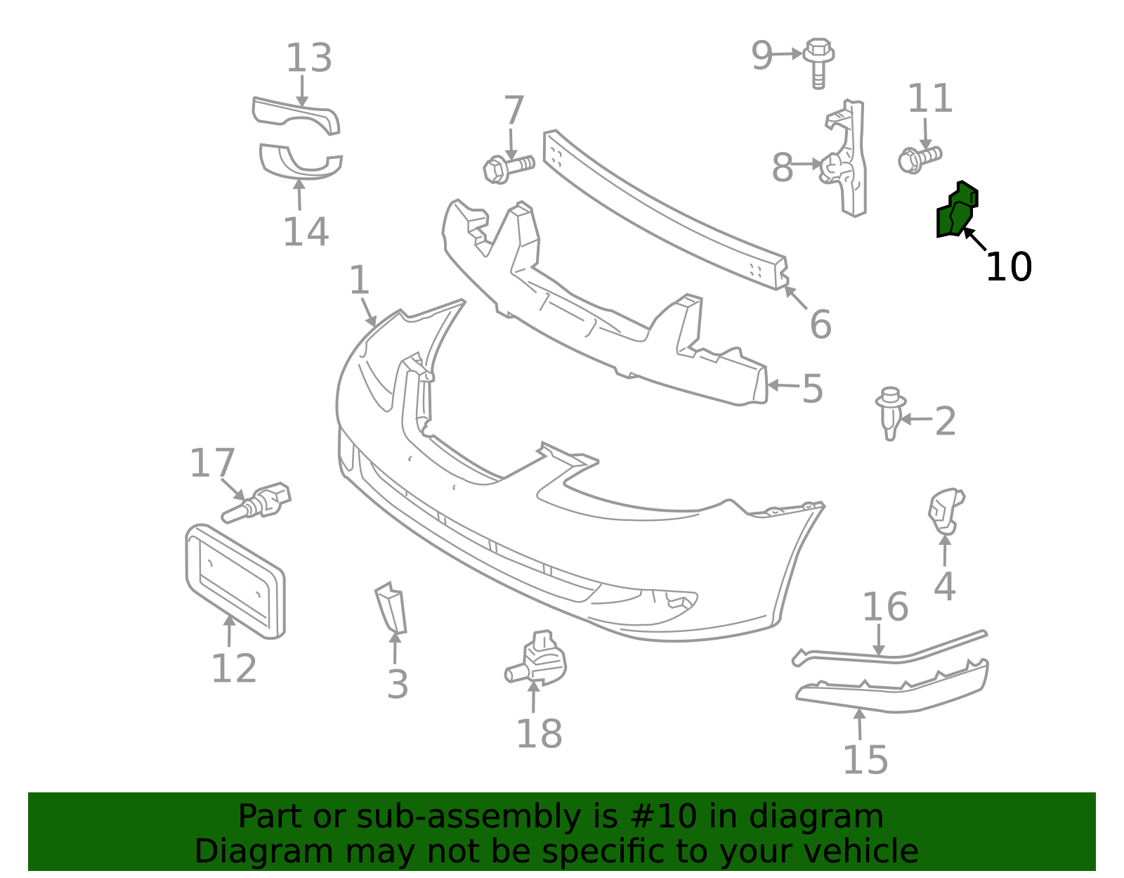 2004-2008 Toyota Solara Bumper Bracket 52146-AA020 | Toyota Parts Center