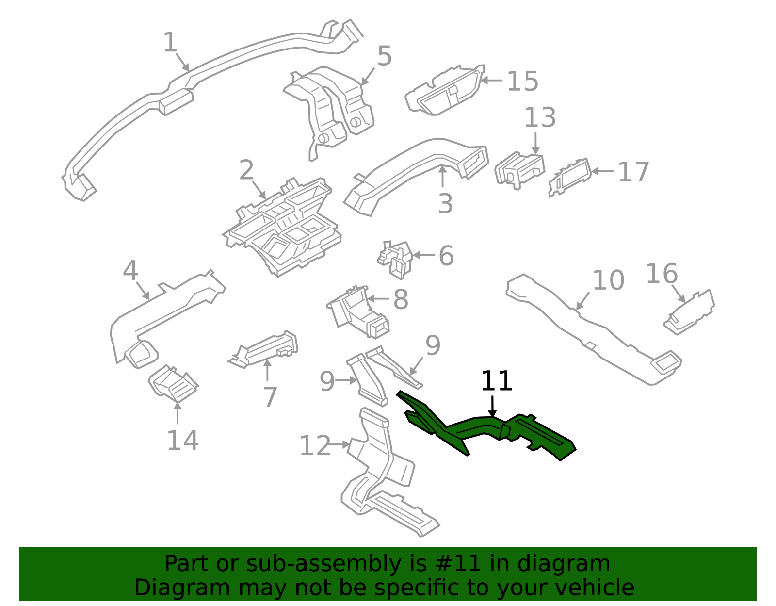 LJ6Z-19B680-G - 2021-2024 Ford Escape - Rear Duct | Dealer Auto Parts