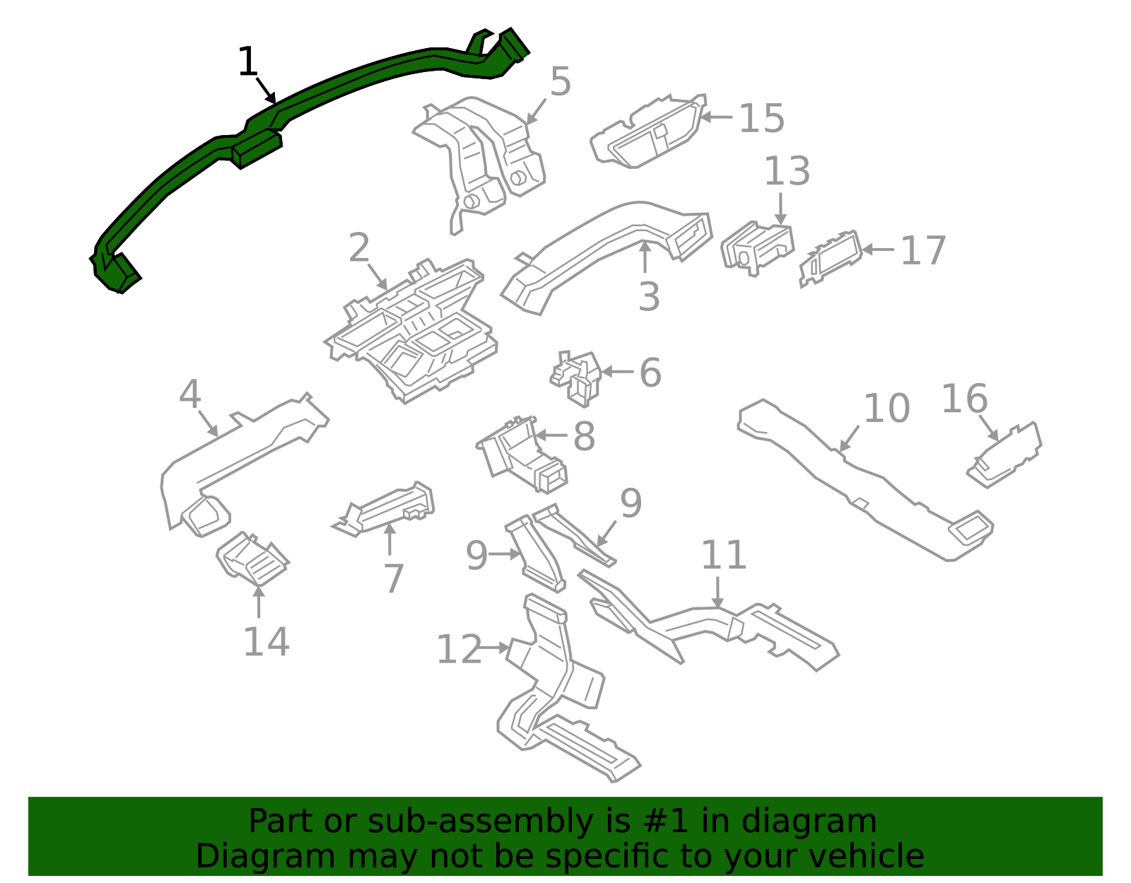 2020-2025 Ford Escape | Instrument Panel Air Duct | LJ6Z-19A843-B ...