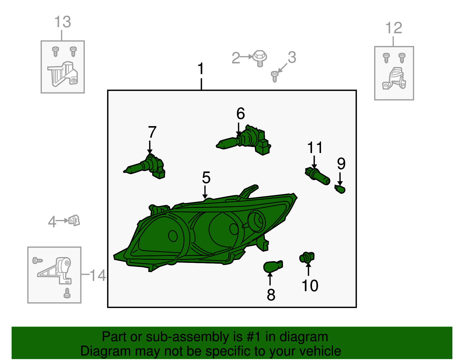8111002670 - Toyota Headlamp Assembly 2009-2010 Toyota Corolla ...