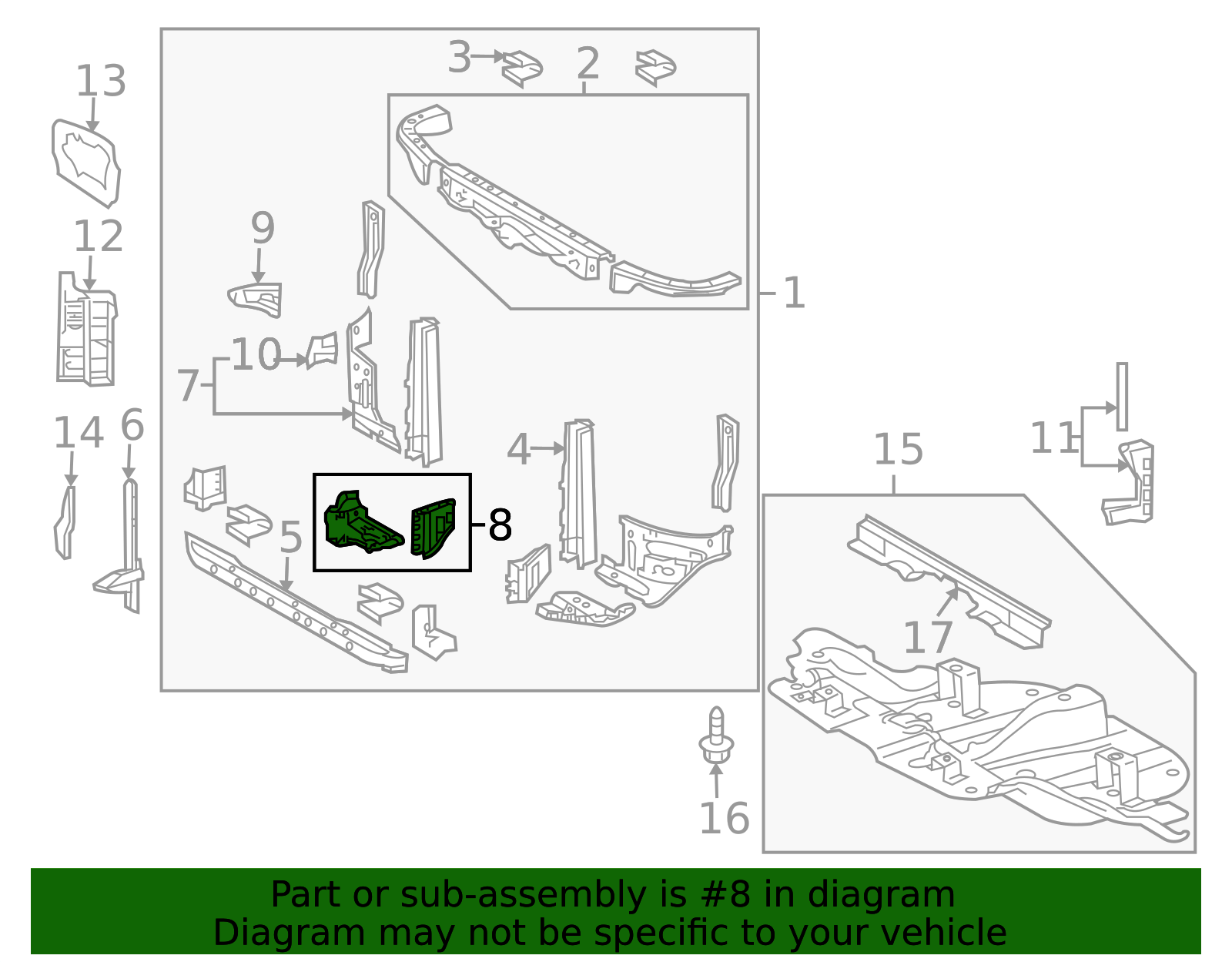 2007-2017 Toyota Lower Support 53726-0C901 | Toyota Parts Center