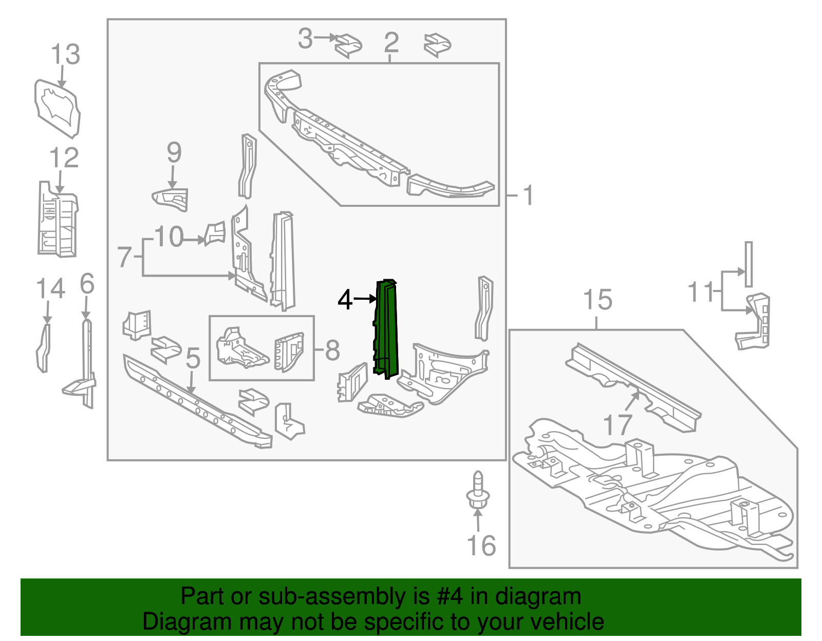 53282-0C020 - Radiator Support Panel Reinforcement - 2007-2020 Toyota ...