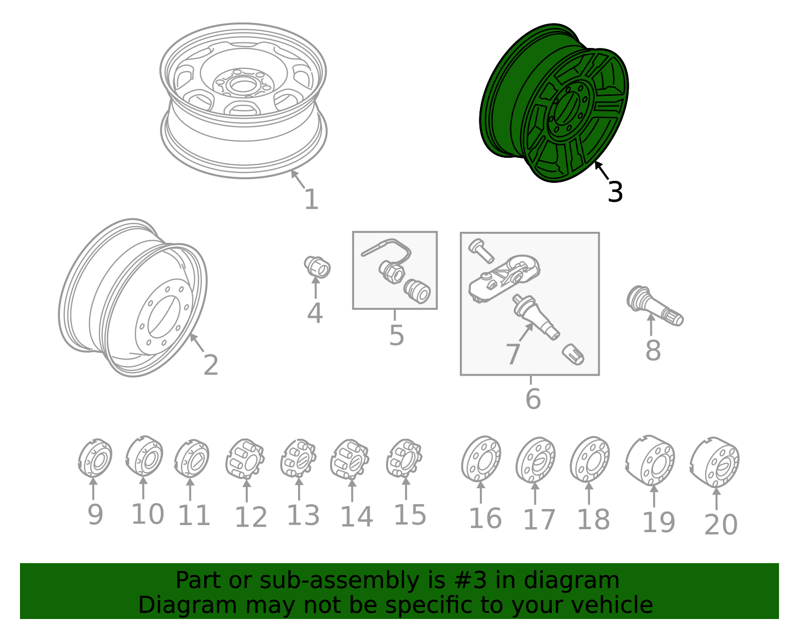 2017-2022 Ford | Wheel, Alloy | HC3Z-1007-M | Walls' Ford Parts