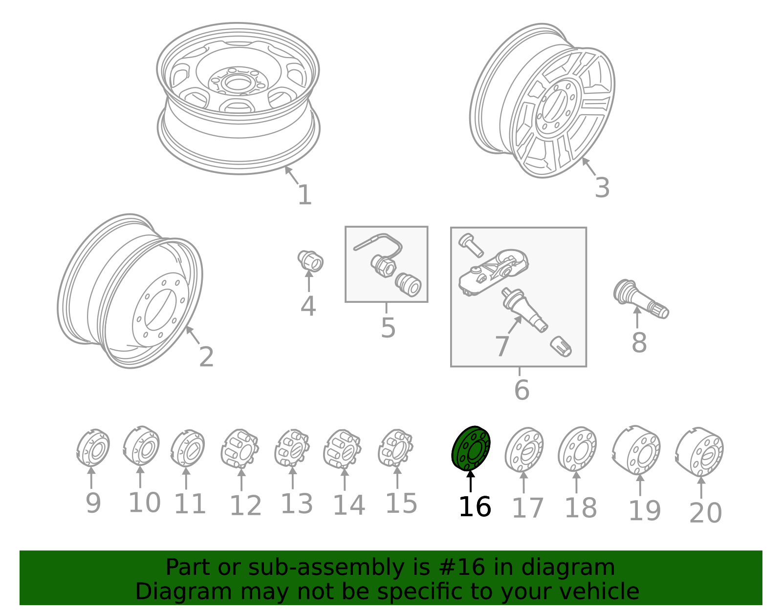 2017-2025 Ford | Wheel Cap | HC3Z-1130-AA | Walls' Ford Parts
