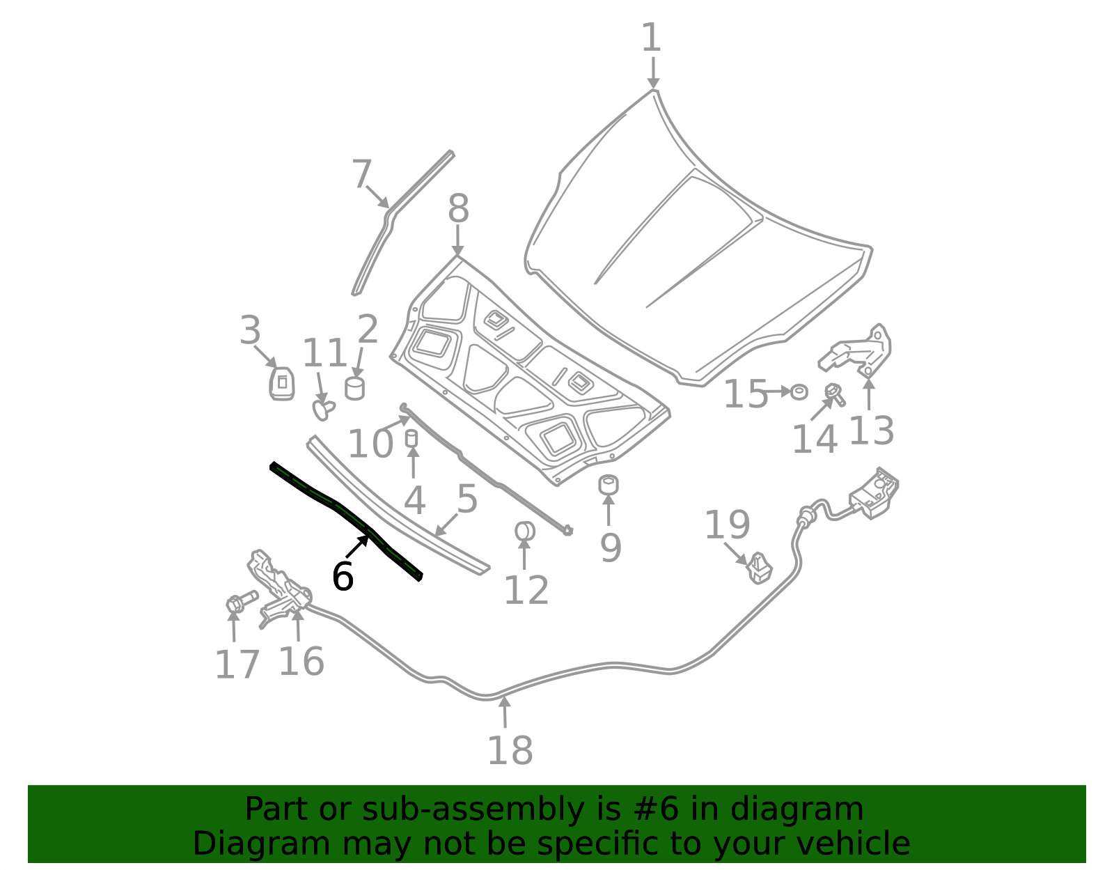 65810-JA000 - Seal To Hood 2007-2014 Nissan | Official Nissan Parts Store