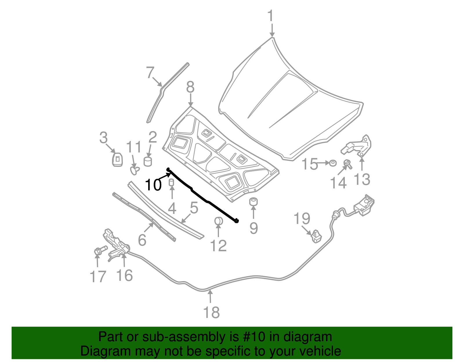 2007-2013 Nissan Altima Support Rod 65771-JA000 | Bill Kay Nissan Parts