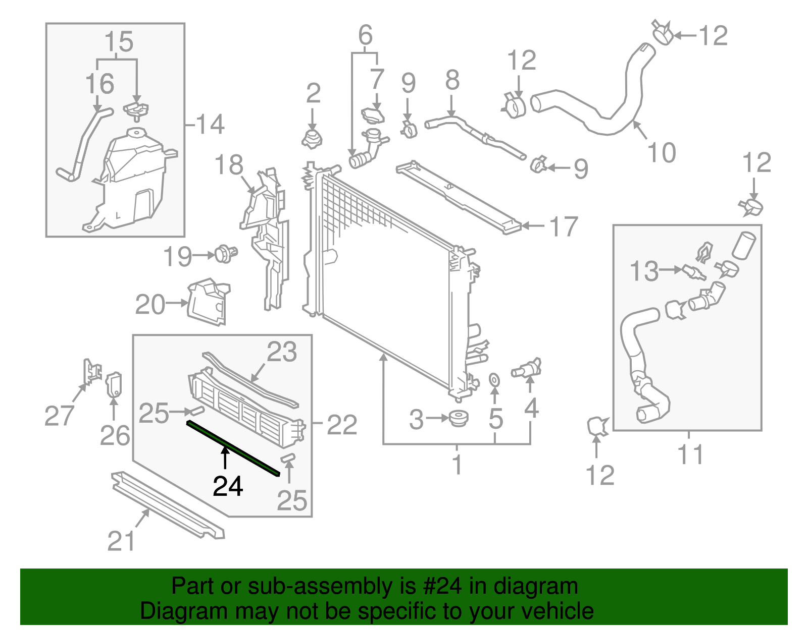 2018-2025 Toyota Radiator Shutter Seal 53156-06030 | Toyota Parts Center