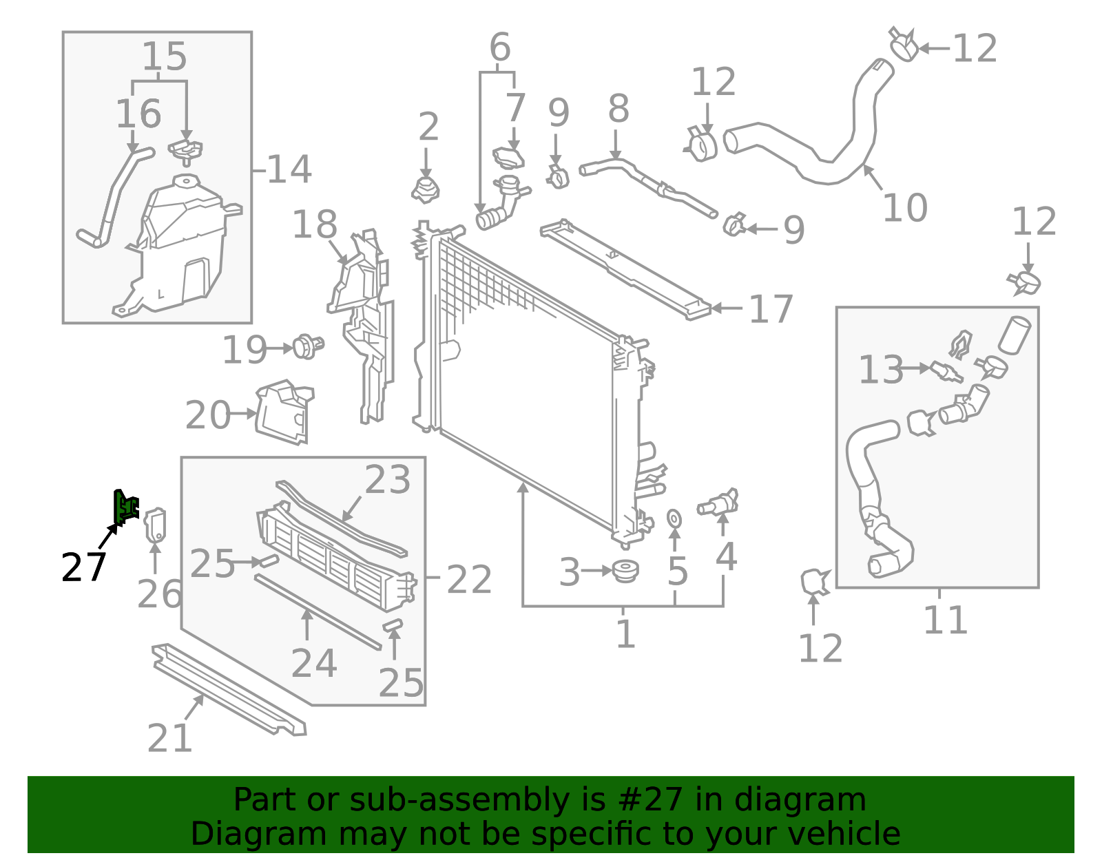 2018-2022 Toyota Radiator Shutter Bolt Cover 85667-06020 | Toyota Parts ...
