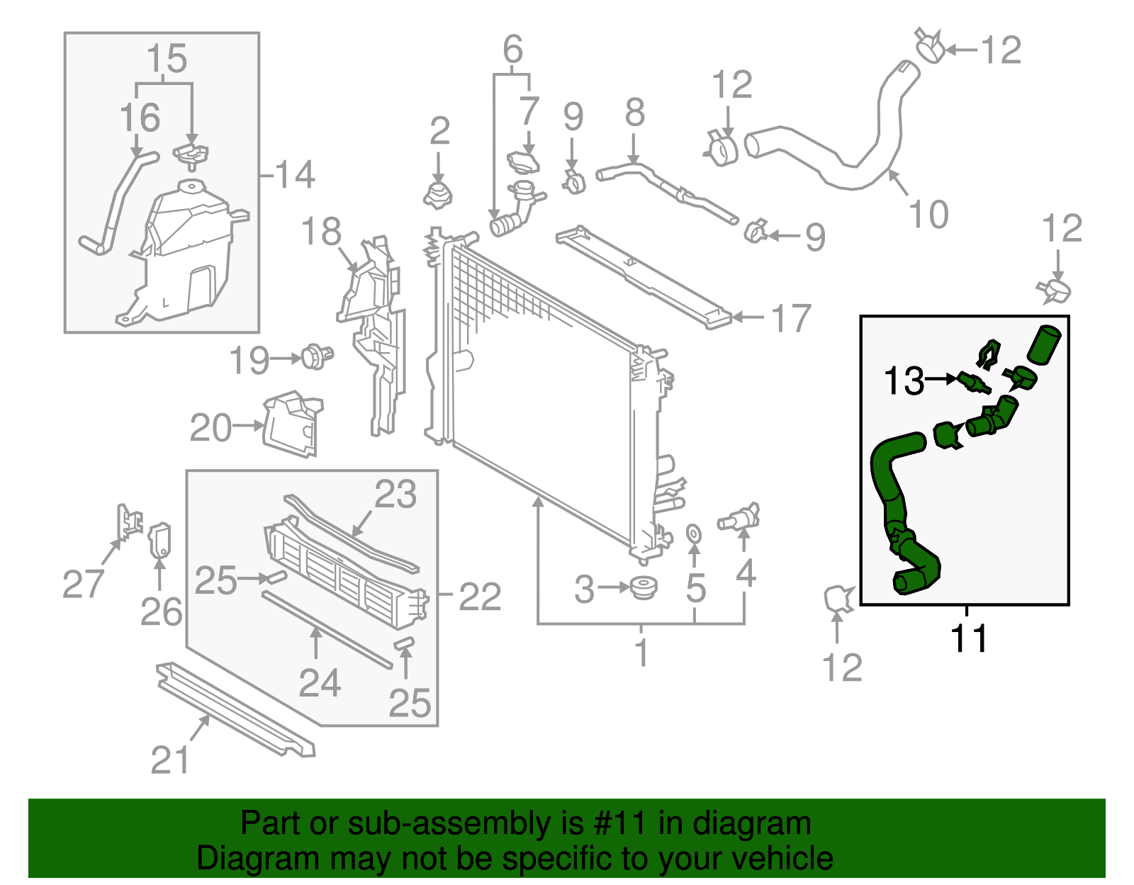 16057-F0010 - Radiator Hose | Discount Parts Monster