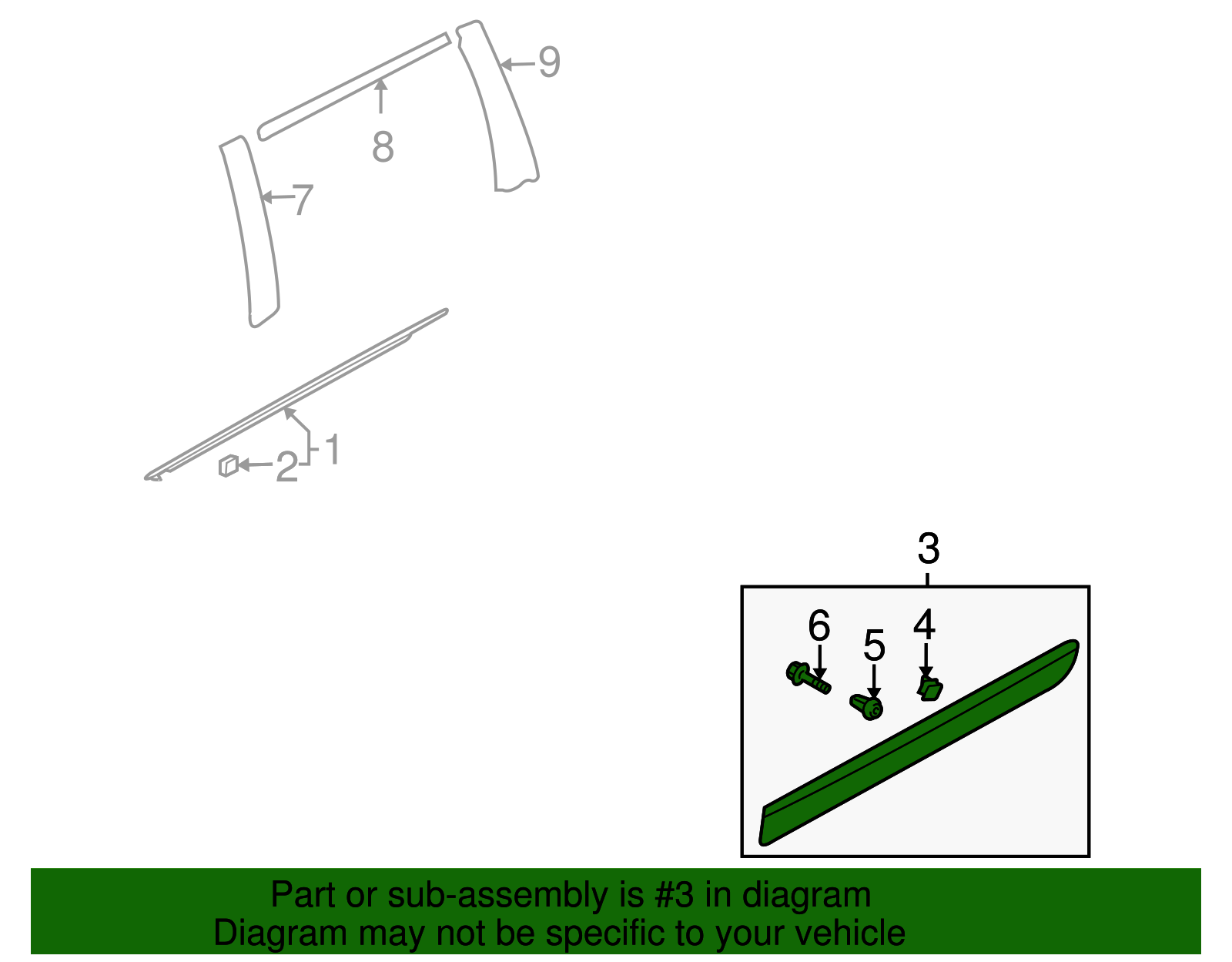 87722-4D100 - Body Side Molding 2006-2014 Kia Sedona | Kia Downtown LA ...