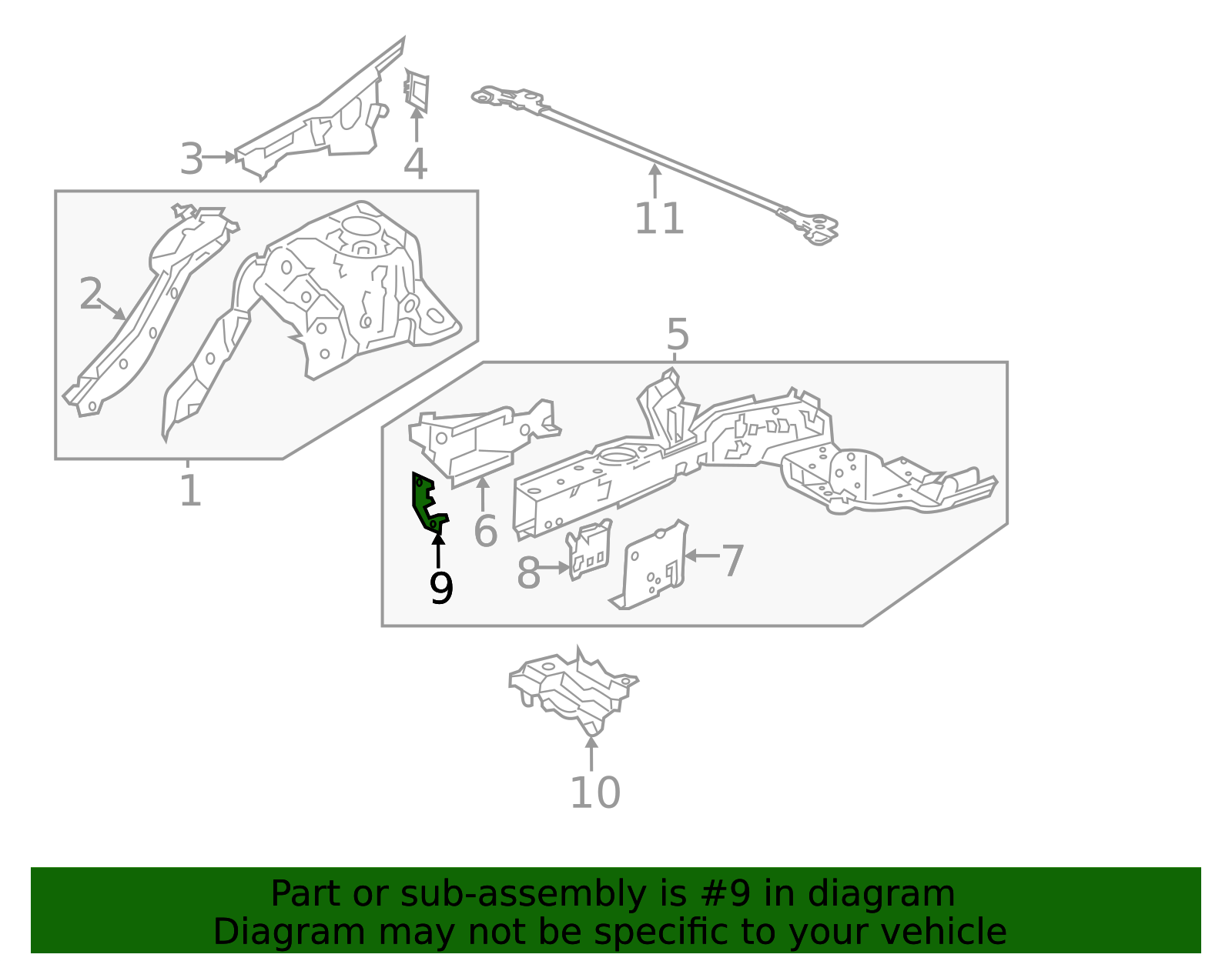 60835-T2A-A00ZZ - 2013-2017 Honda Accord - Bracket R Front Bumper Beam ...