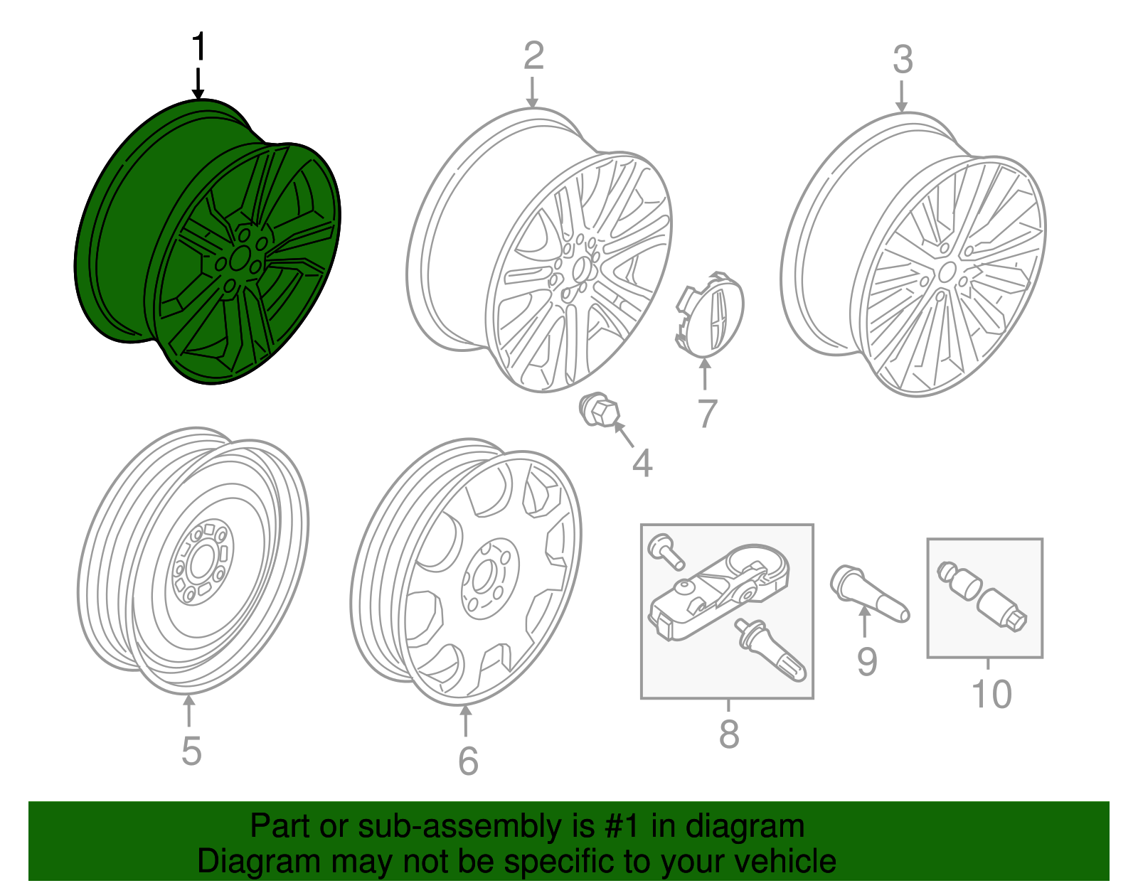 2017-2019 Ford | Wheel, Alloy | HS7Z-1007-F | Walls' Ford Parts