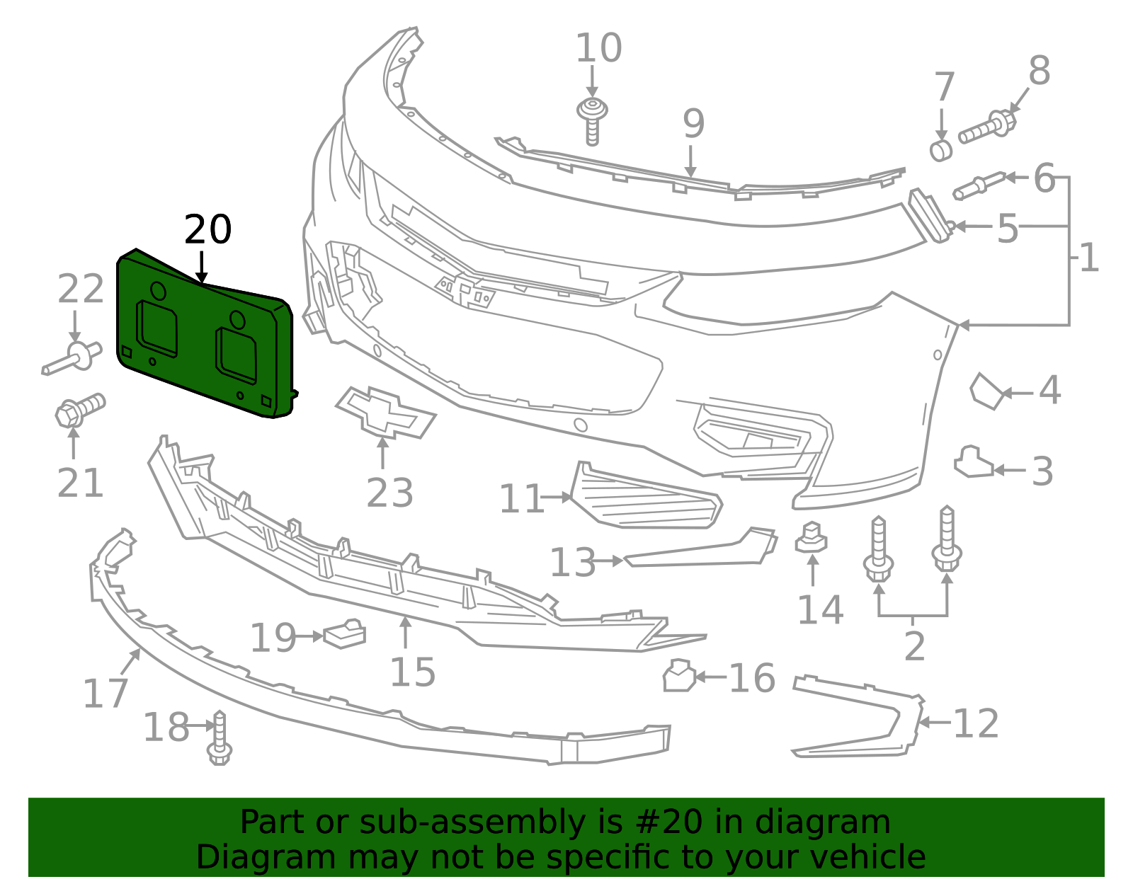 2016-2018 Chevrolet Malibu Front License Plate Bracket 23317838 | Shop ...
