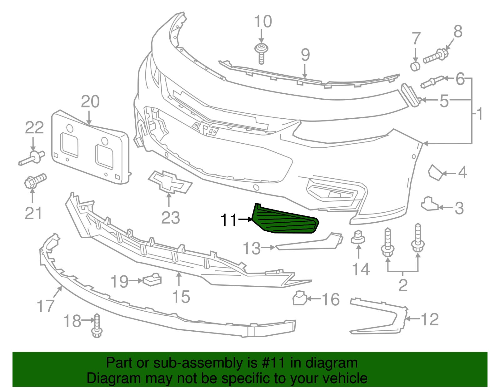 2016-2018 Chevrolet Malibu Bezel-Frt Fog Lp 23478393 | GM Parts Center