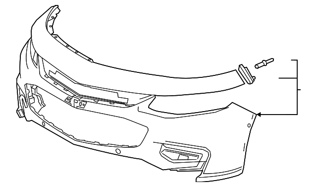 2016-2018 Chevrolet Malibu Front Upper Bumper Cover 84042376 | Auto ...
