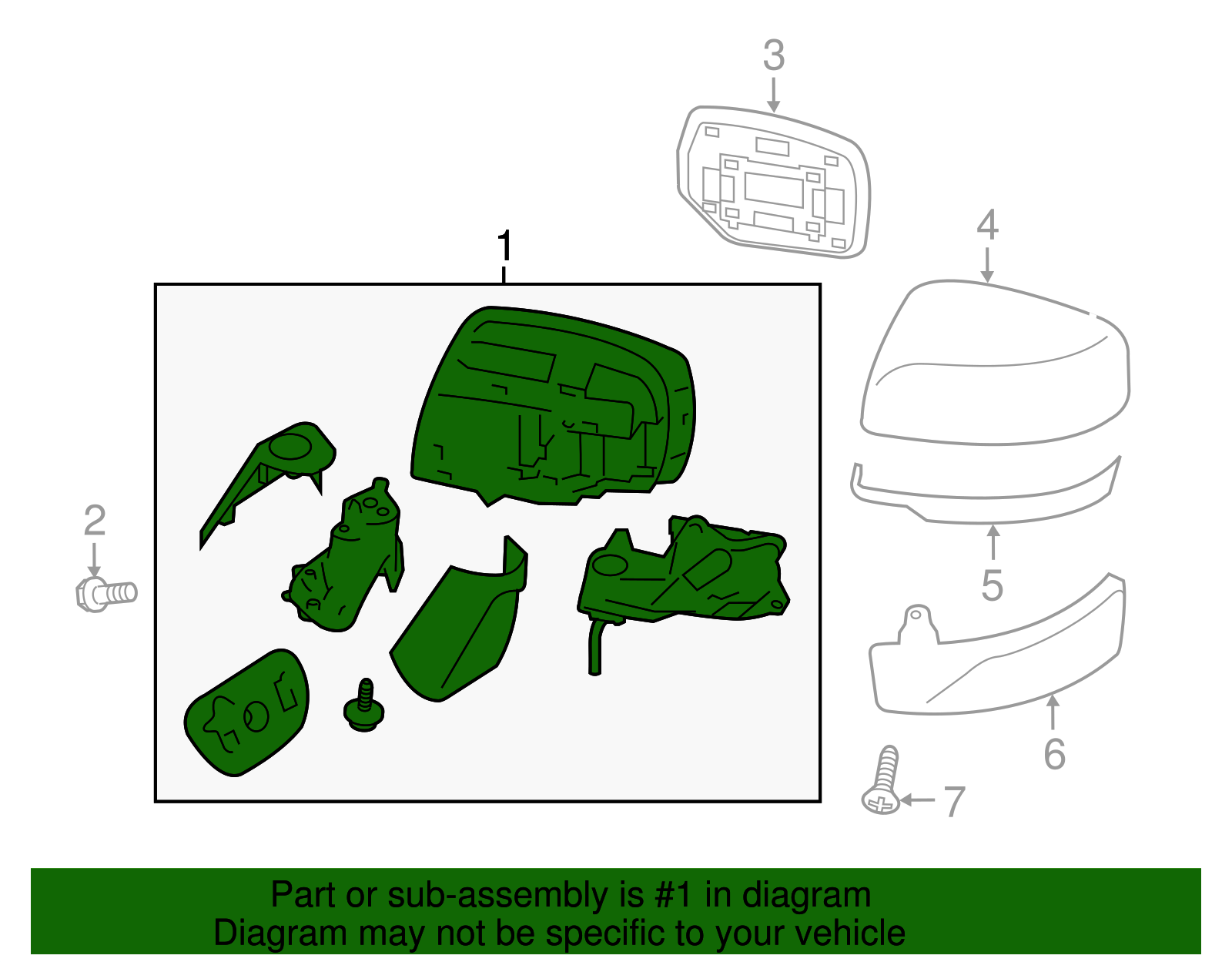 2012-2014 Subaru Mirror Assembly 91036FJ202 | Subaru Parts Store