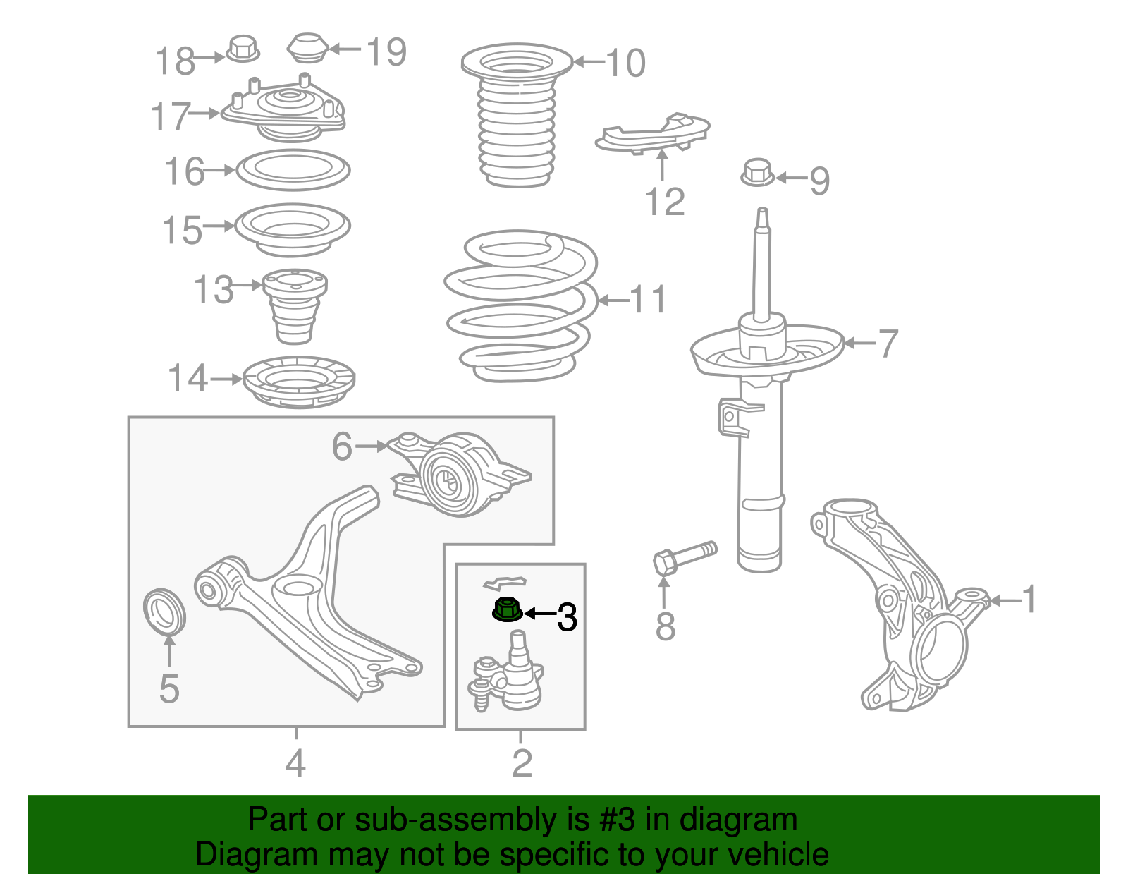 2007-2021 Honda Lower Ball Joint Castle Nut 90363-S47-000 | Cheaper ...