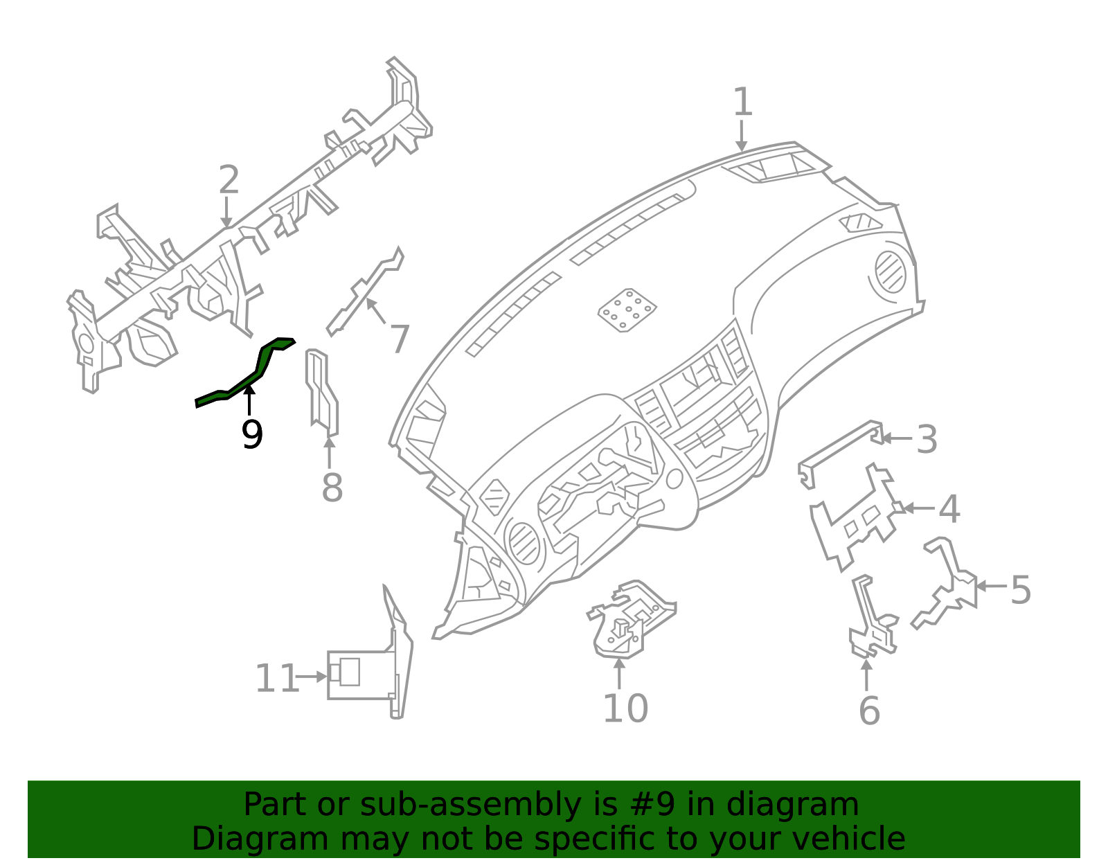 67503-3JA1A - Knee Bolster 2014-2020 Nissan Pathfinder | Ziegler Nissan ...