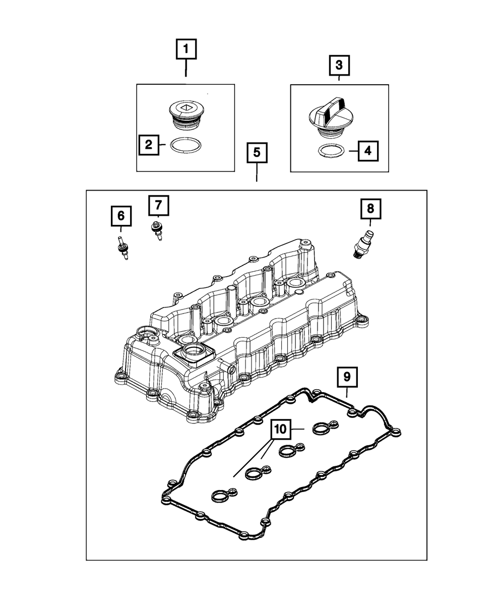 68306572AC - Cylinder Head Cover 2018-2023 Mopar | The Official Mopar ...
