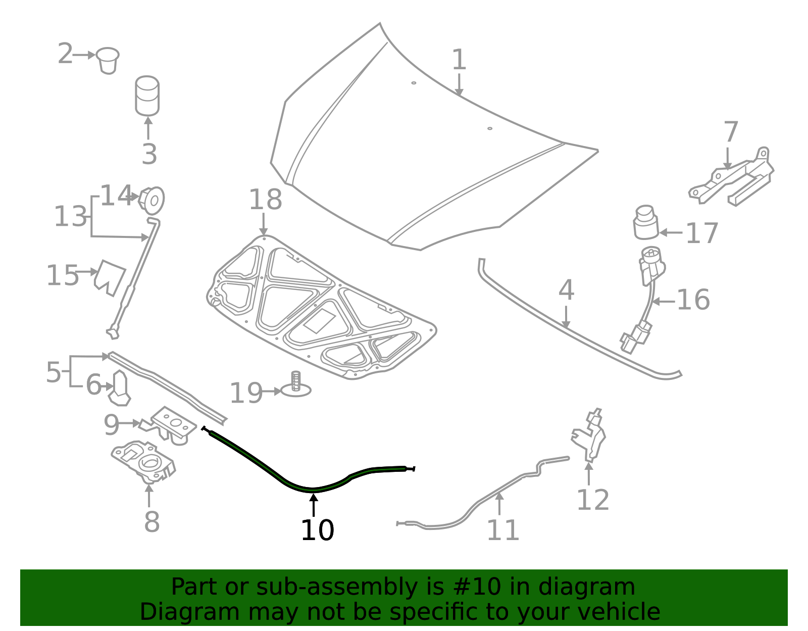 2006-2011 Hyundai Accent Release Cable 81190-1E100 | OEM Parts Online