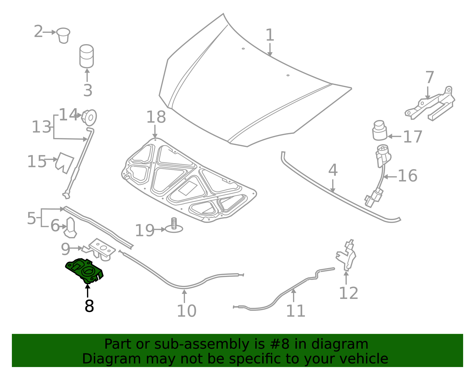 2006-2011 Hyundai Accent Latch Assembly 81130-1G000 | MotorMotor