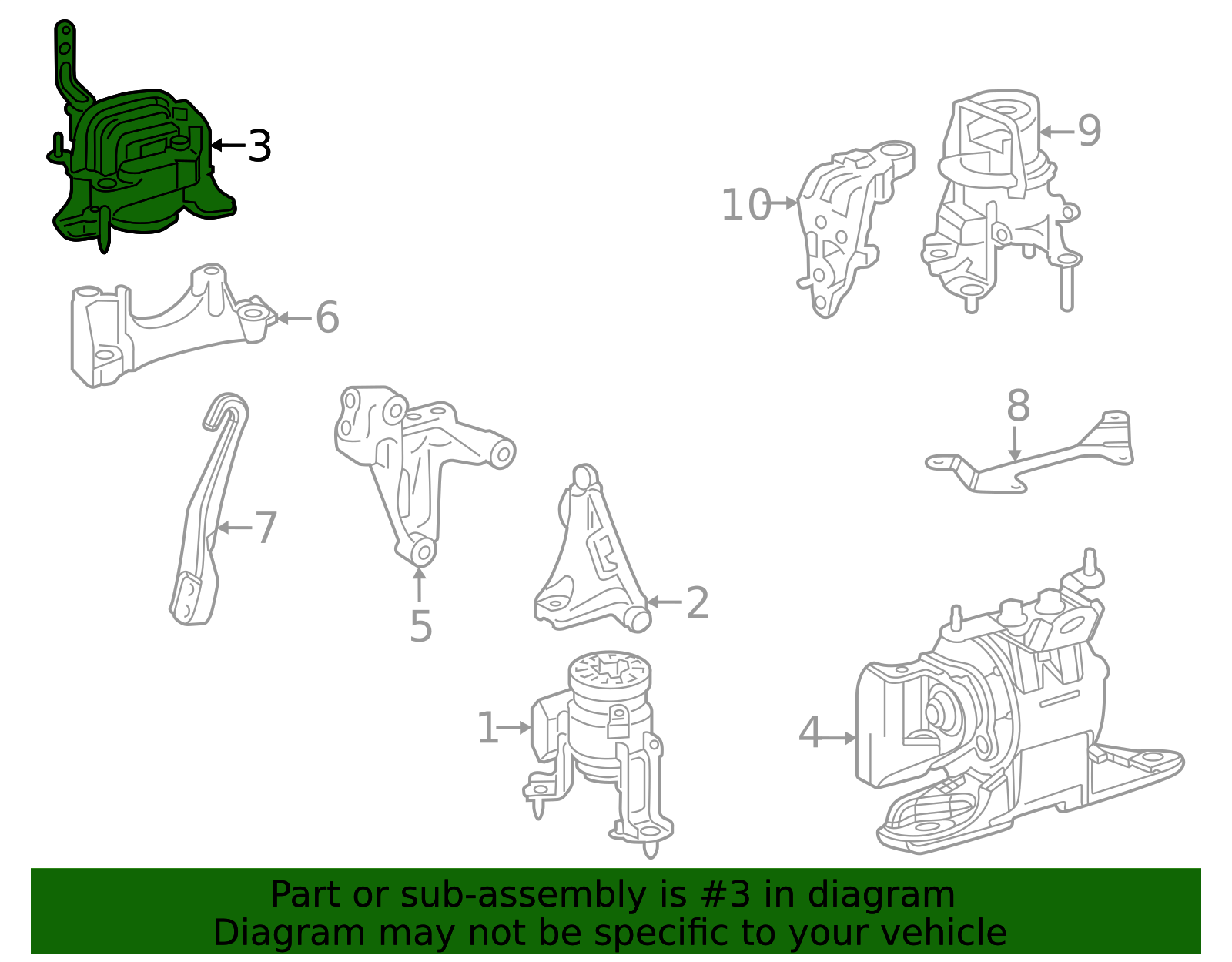 2024-2025 Toyota Grand Highlander Engine Mount 12305-25070 | Toyota ...