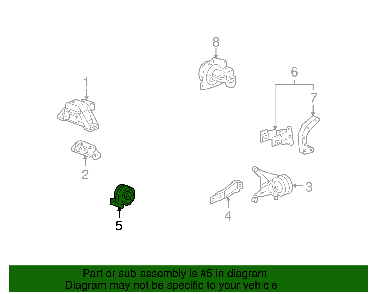 2005-2009 GM Rear Transmission Mount 22712836 | Shop Matick Buick GMC