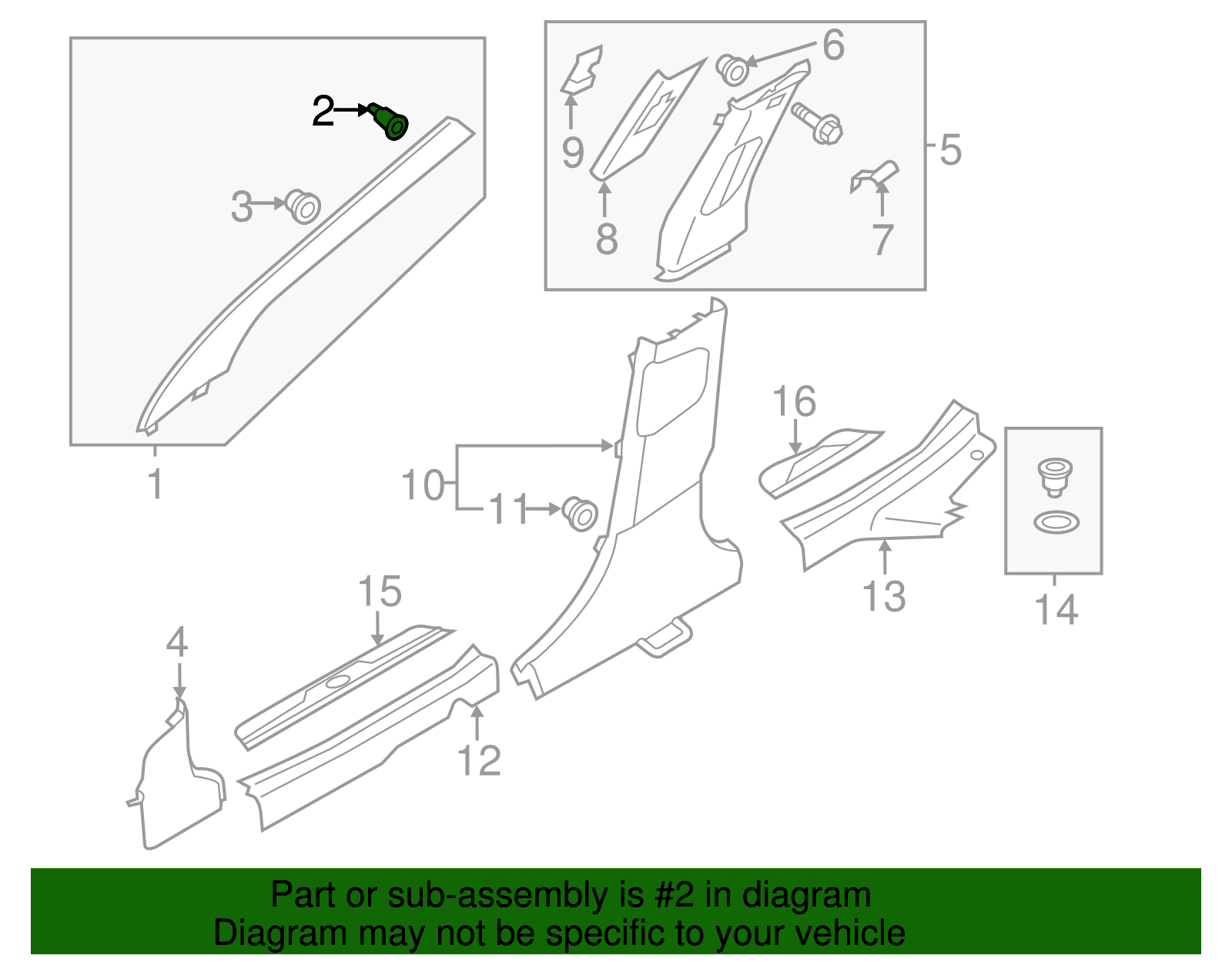 85815-3S100 - Windshield Pillar Trim Retainer Clip - 2011-2017 Hyundai ...