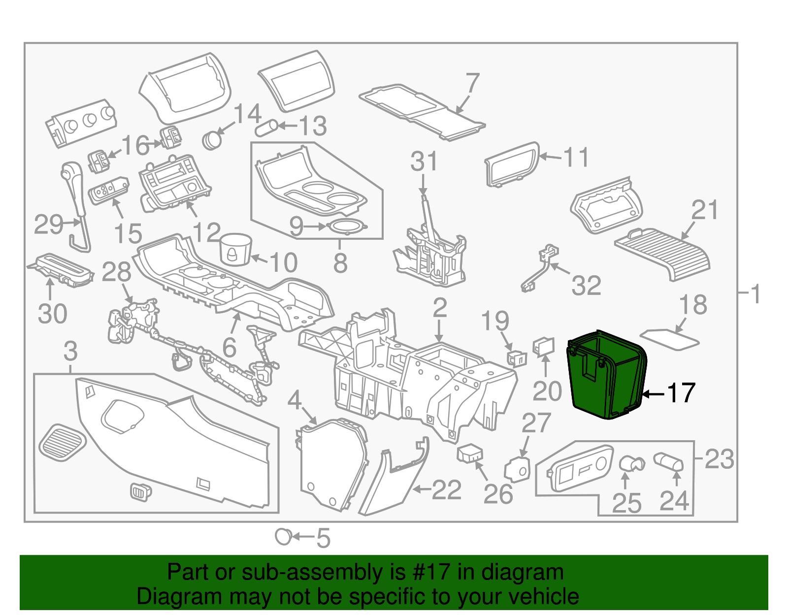 2011 Chevrolet Traverse Compartment Box 20756104 | Shop Matick Buick GMC