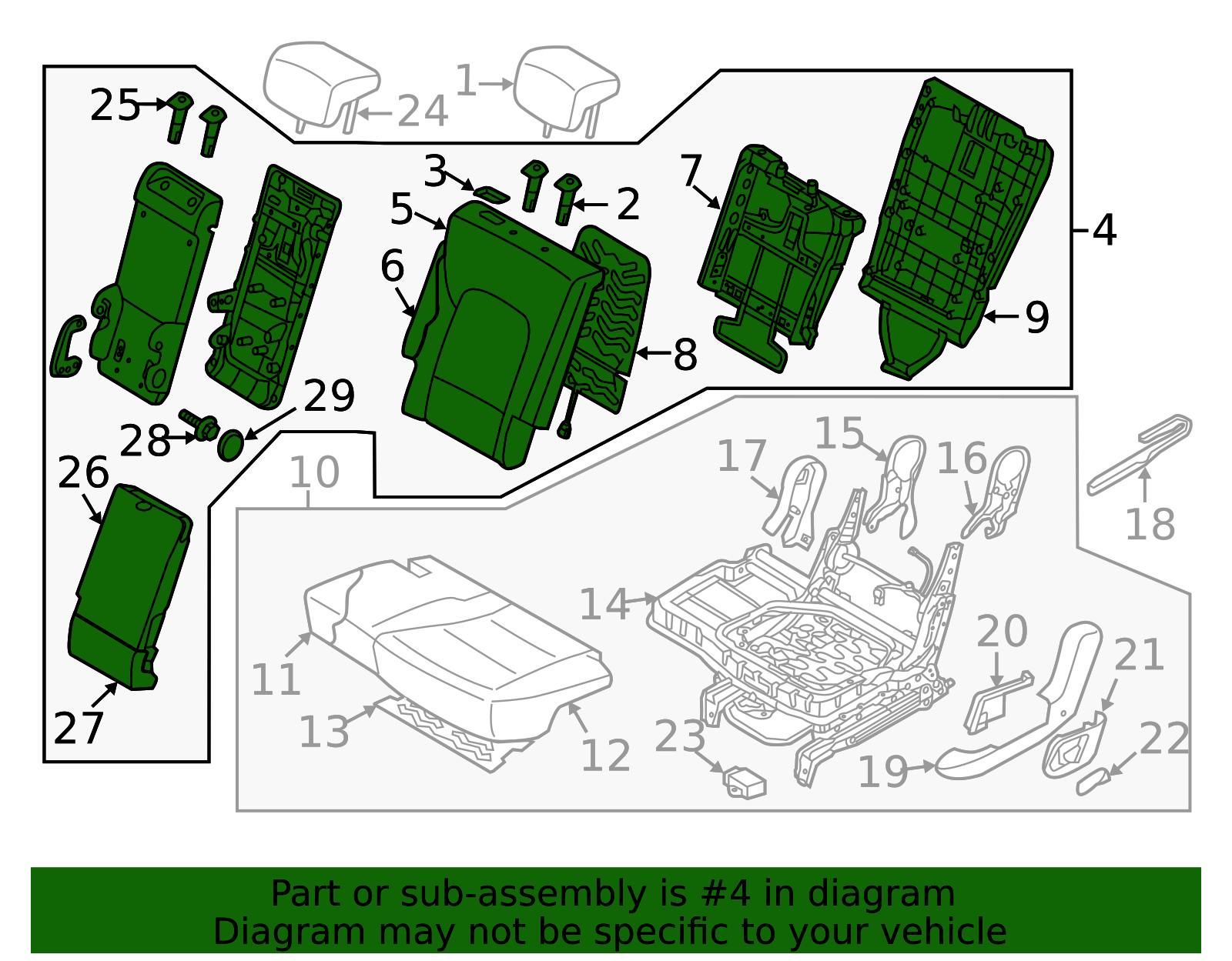 2013-2014 Hyundai Santa Fe Sport Seat Back Assembly 89300-4Z000-R4X ...