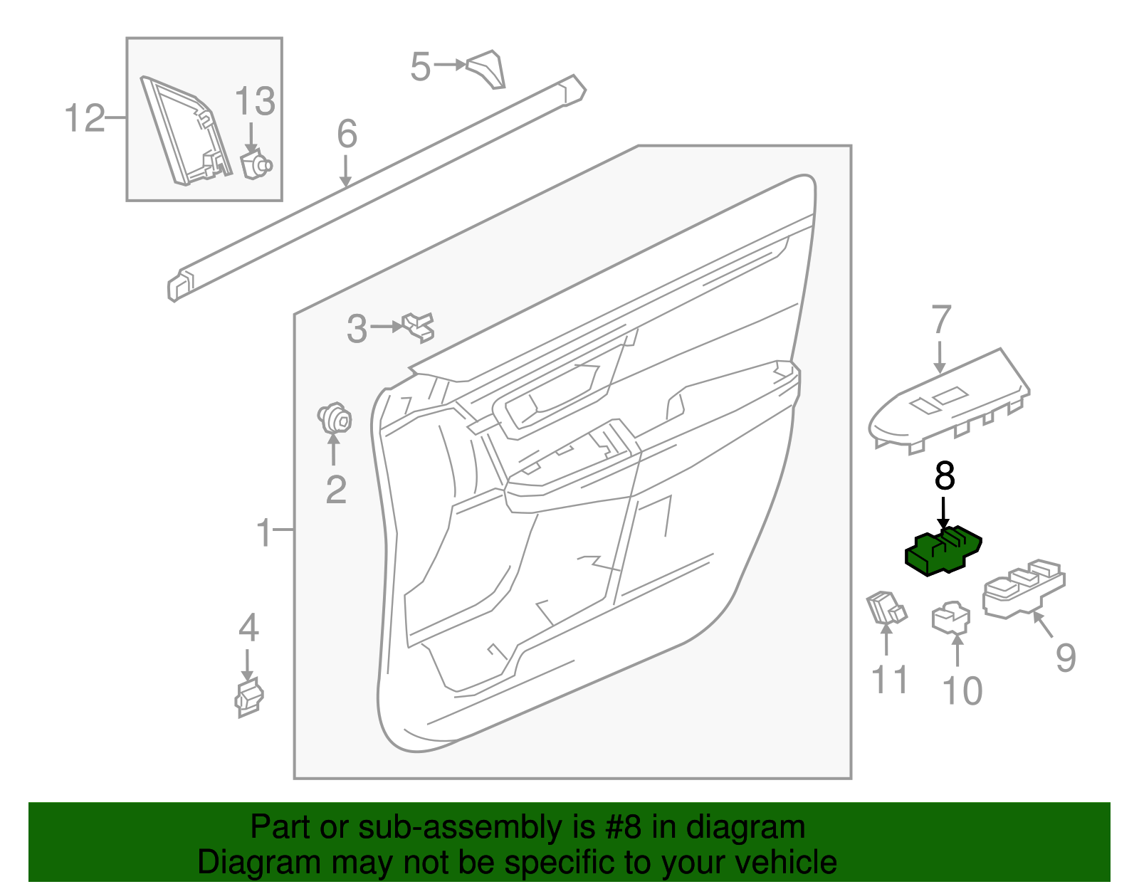 35760-TLA-A01 - Switch Assembly Power Window Passenger - 2017-2020 ...