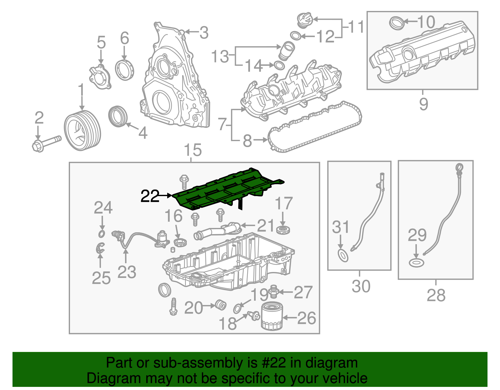 2014-2019 Chevrolet Corvette Engine Crankshaft Oil Deflector 12657726 ...