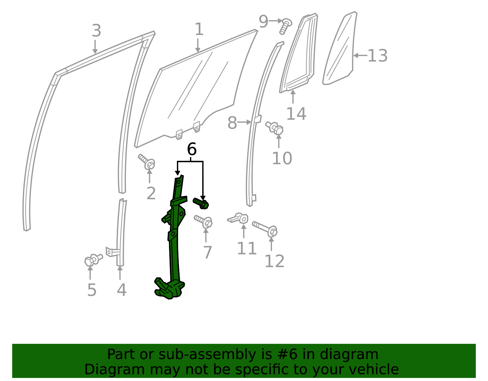 72710-TG7-A01 - 2016-2025 Honda - Regulator Assembly R Rear Door Power ...
