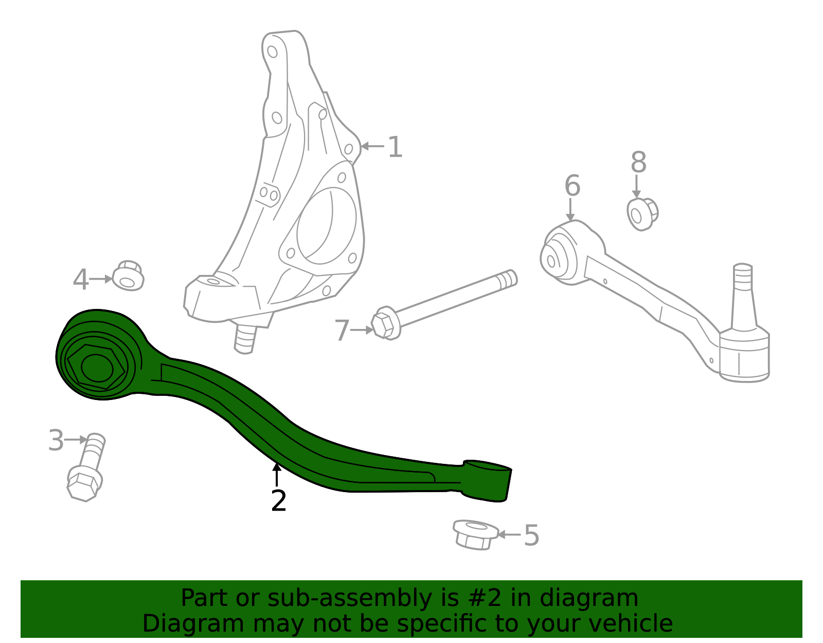 84918033 - 2020-2025 Cadillac CT5 - Front Driver Side Lower Control ...