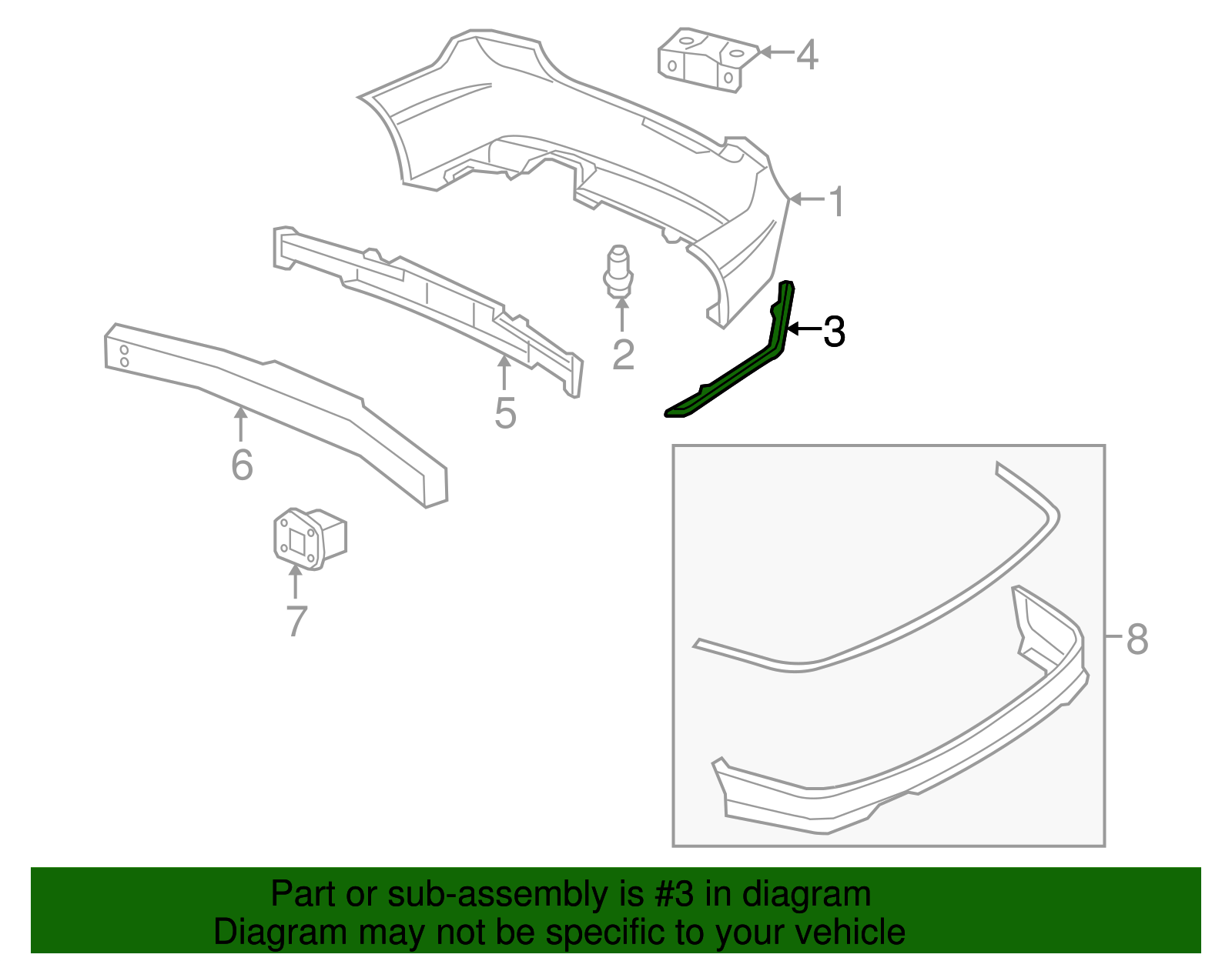 71598-SNA-A02 - Spacer L Rear Bumper Side - 2006-2011 Honda Civic ...