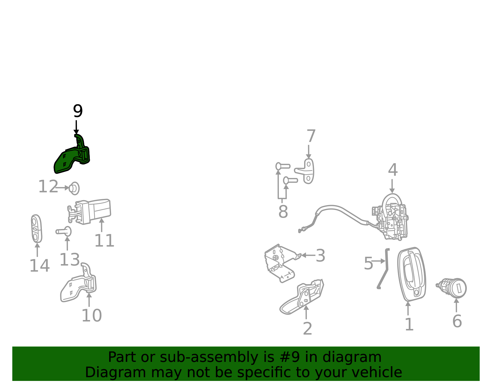 2014-2025 Ram Front Door Hinge, Left 68135089AB | Mopar Parts Canada