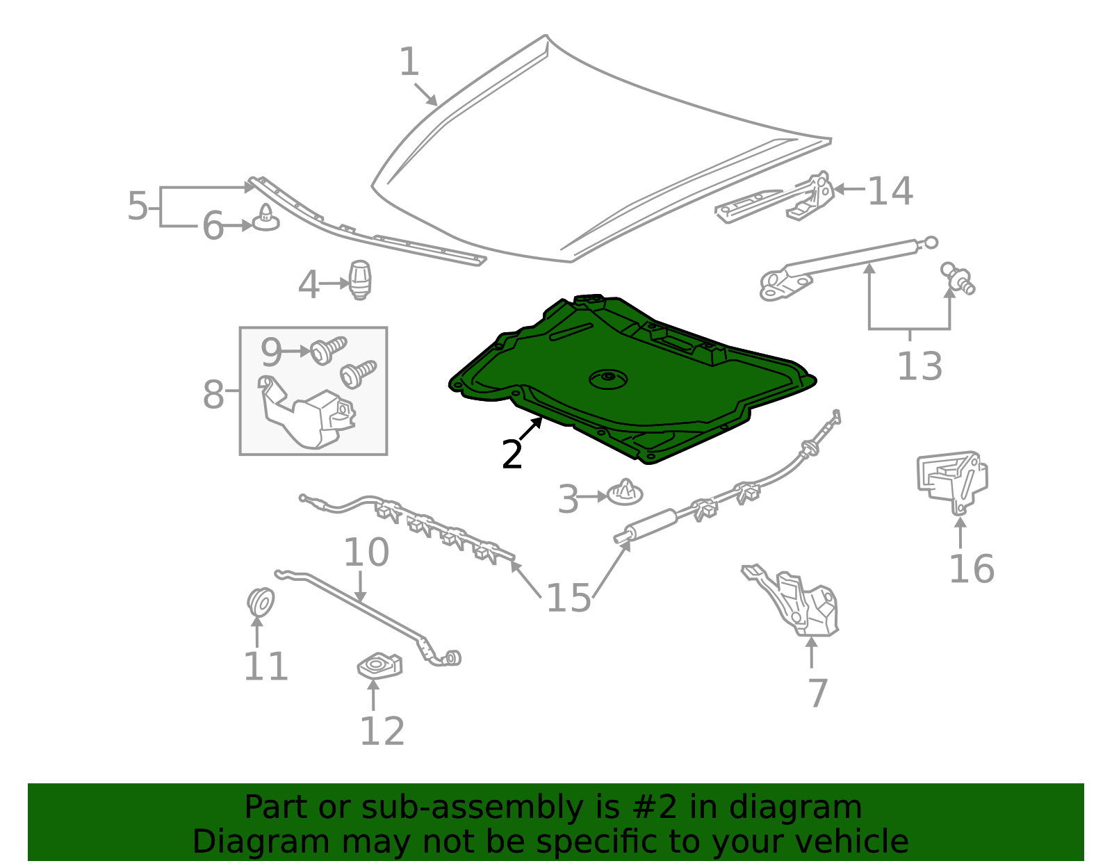 74141-TA0-A00 - 2008-2012 Honda Accord - Insulator Hood | Honda Car ...