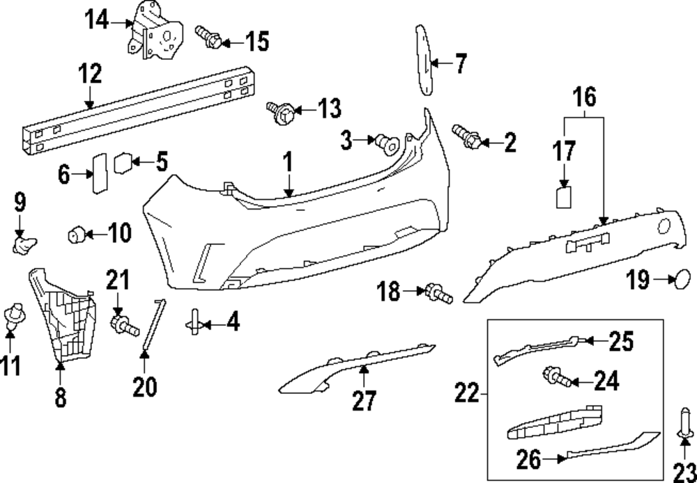 2019-2022 Toyota Corolla Bumper Trim 52706-12020 | Toyota Parts Center