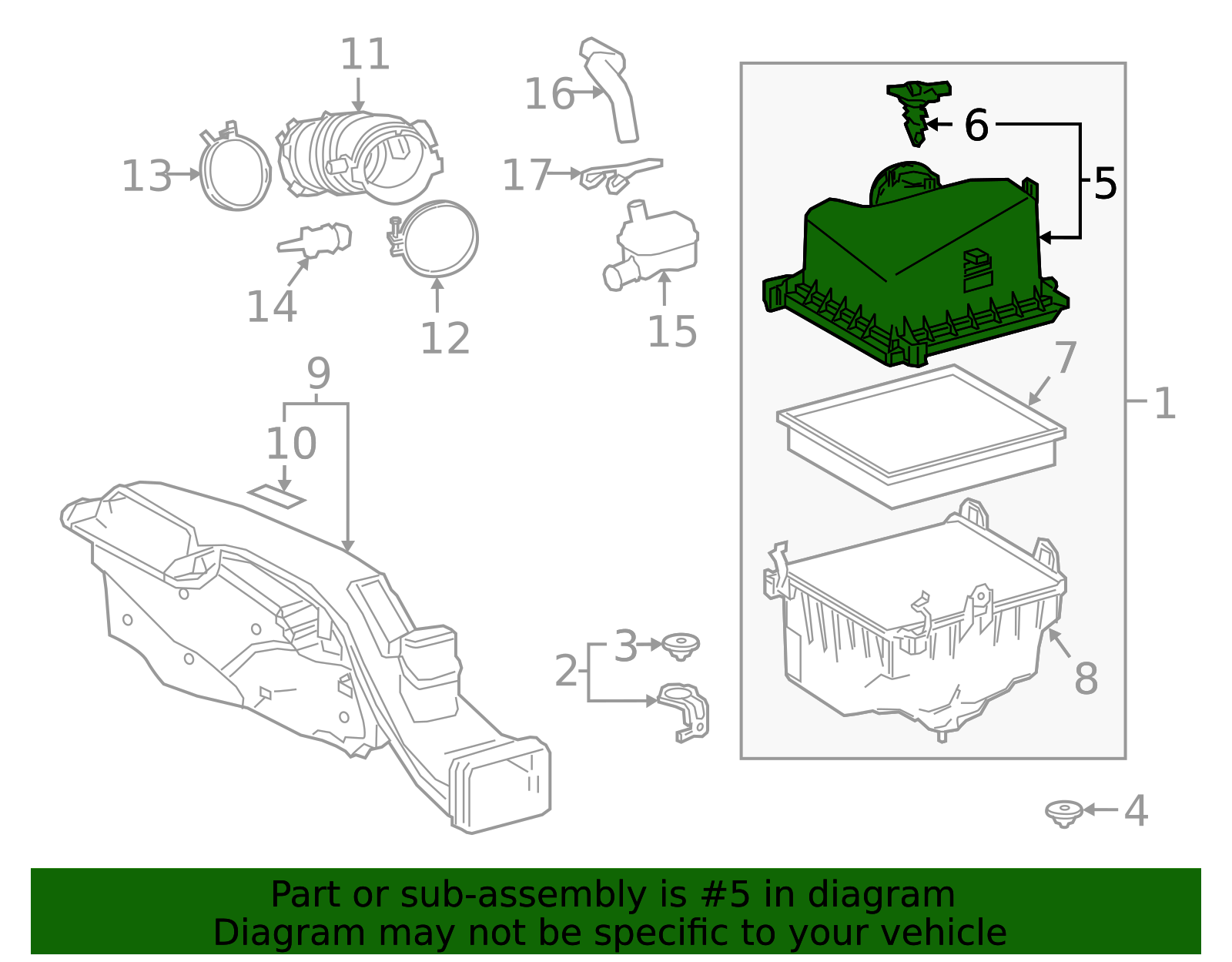 2022-2025 Toyota Air Filter Housing 17705-F0130 | Toyota Parts Center